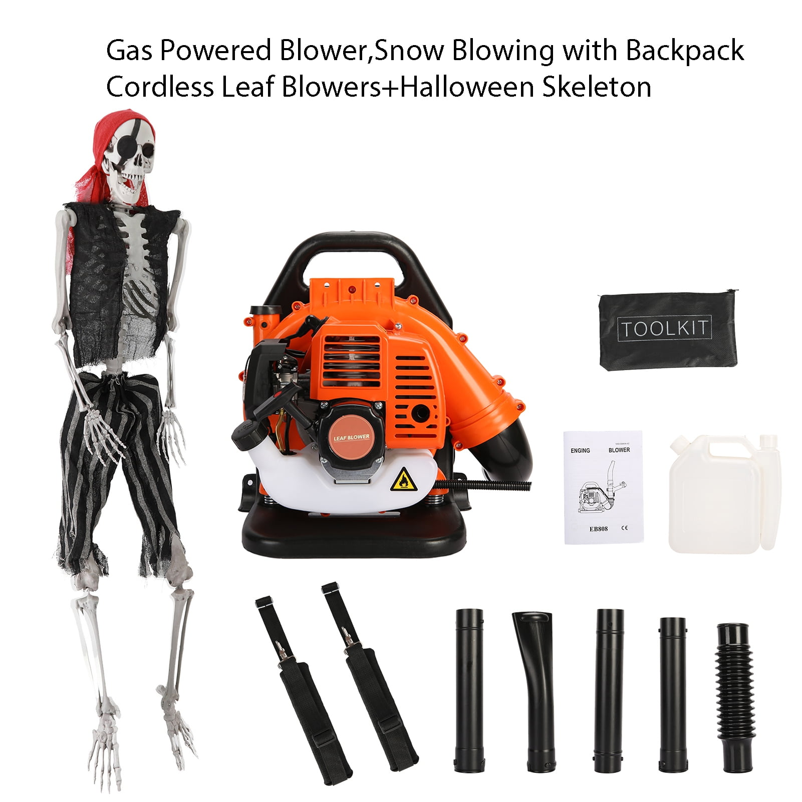 Kemweao Snow Blowing with Backpack, Cordless Leaf Blowers,52CC 2 Stroke ...