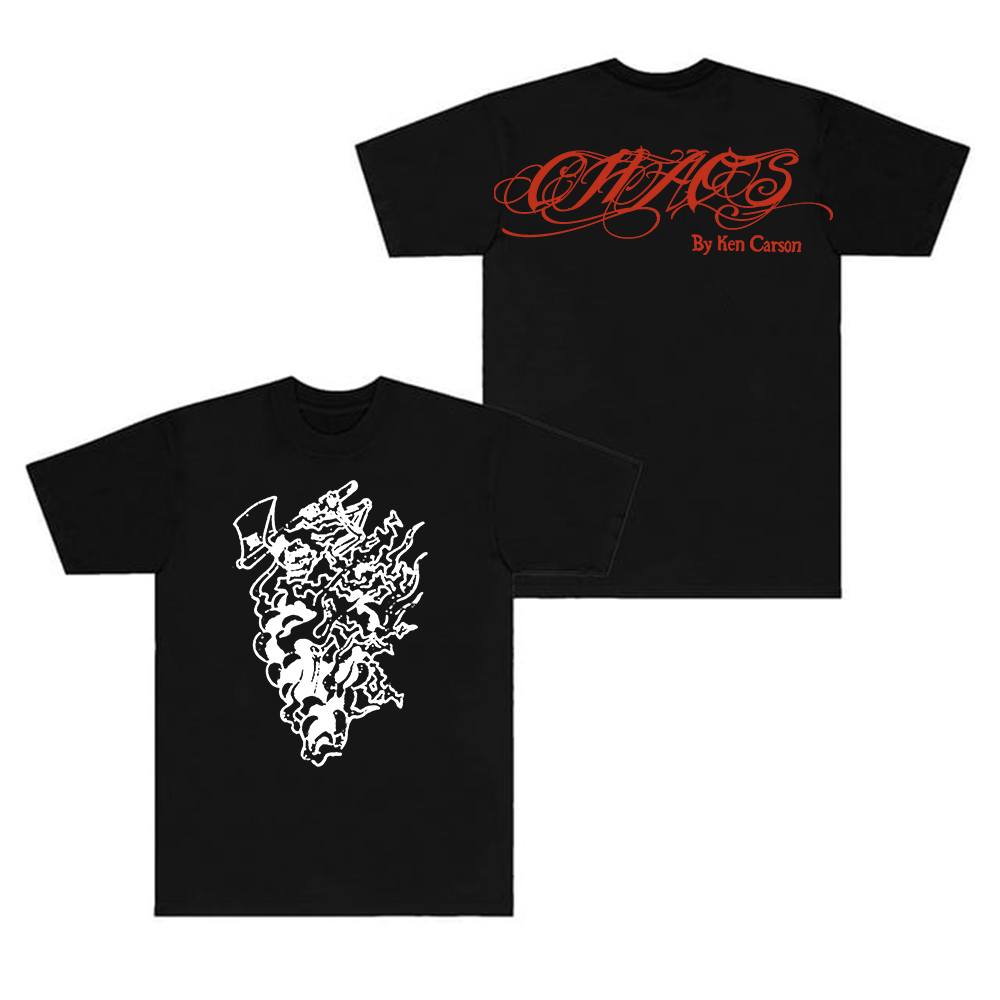 Ken Carson Merch T-Shirt A Great Chaos Axe Skull Tee LiveChaos Tour ...