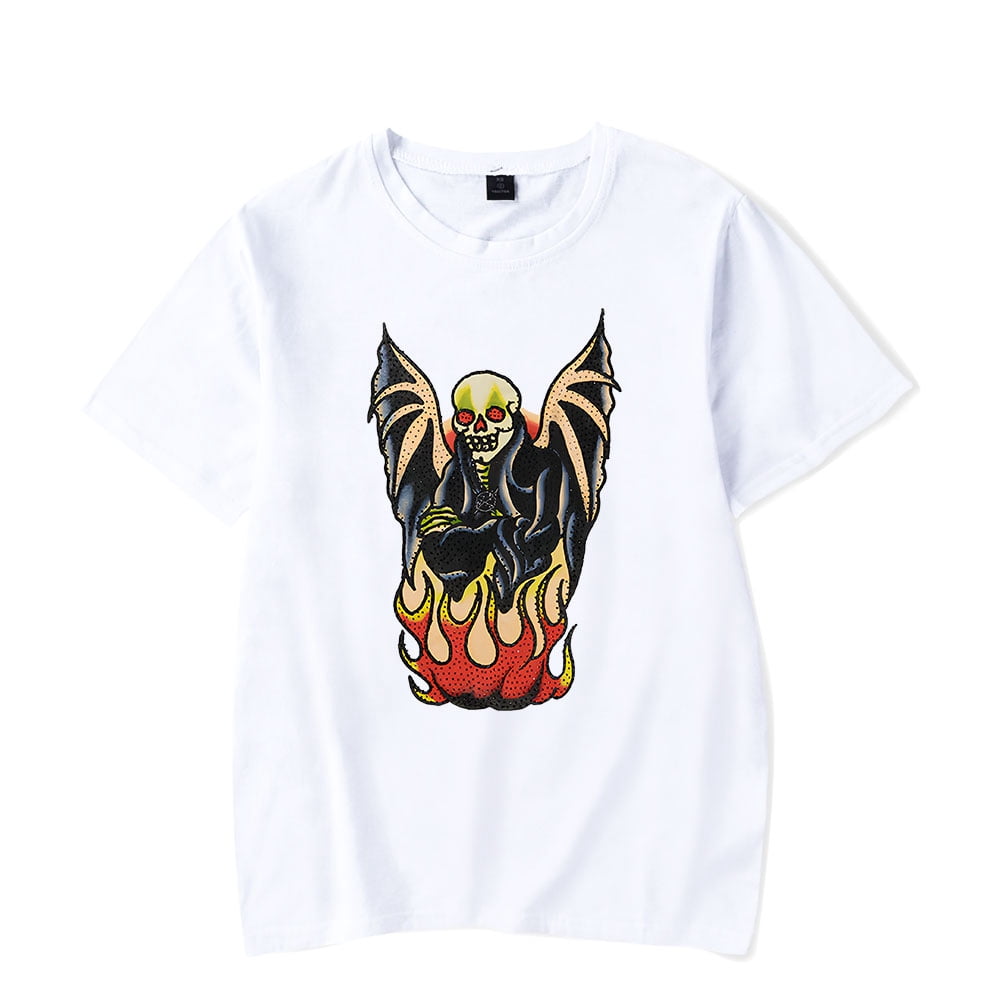 Ken Carson Merch T-Shirt A Great Chaos Printed Skull Logo Tee Rapper ...