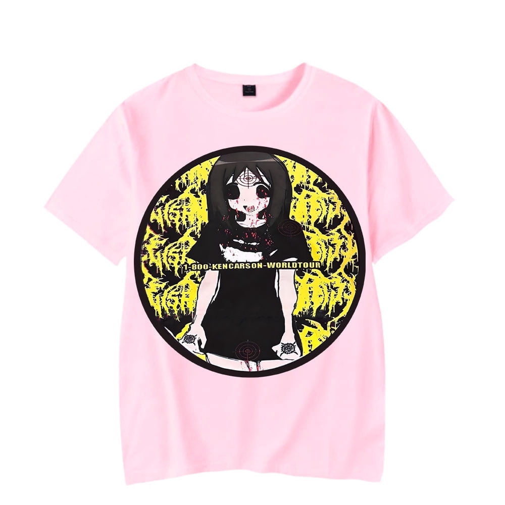 Ken Carson Merch Tee LiveChaos WorldTour Merch T Shirts Anime Harajuku ...