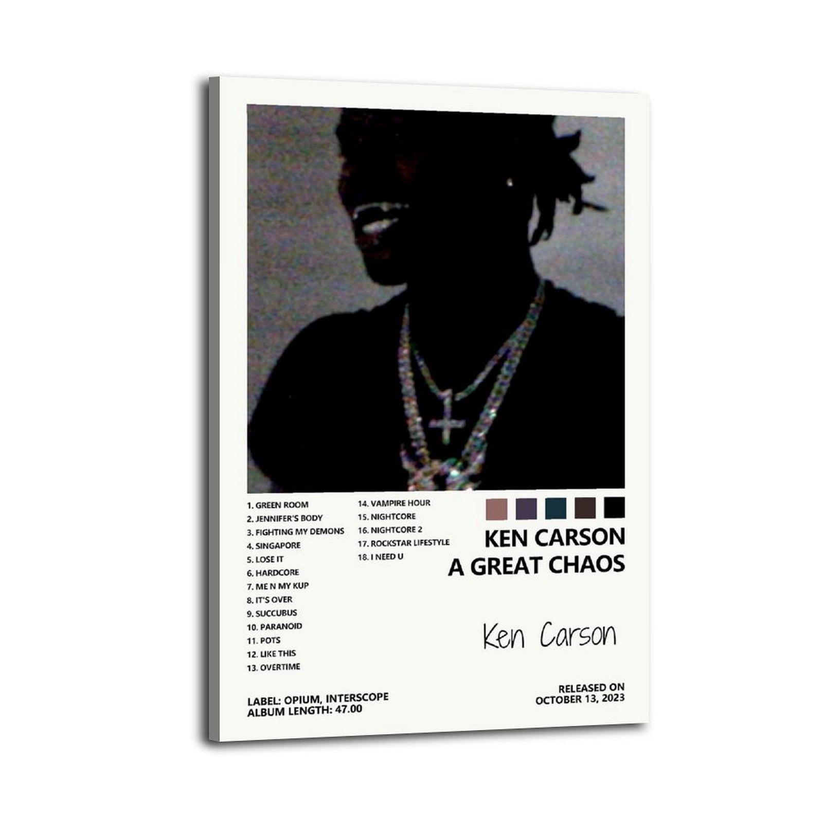 Ken Carson Poster A Great CHAOS Canvas Art Wall Decor Posters Home Bar ...