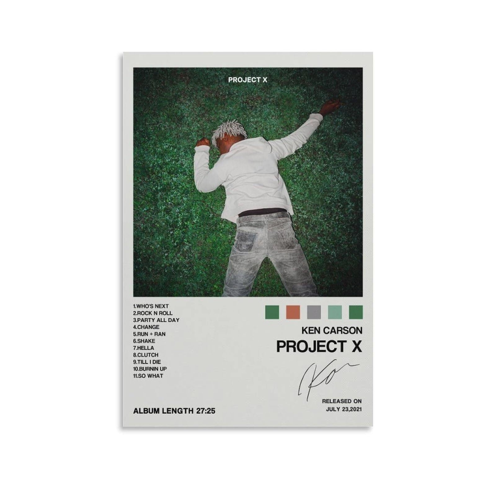 Ken Carson Signed Album Poster Hip Hop Print Album Cover Custom Music ...