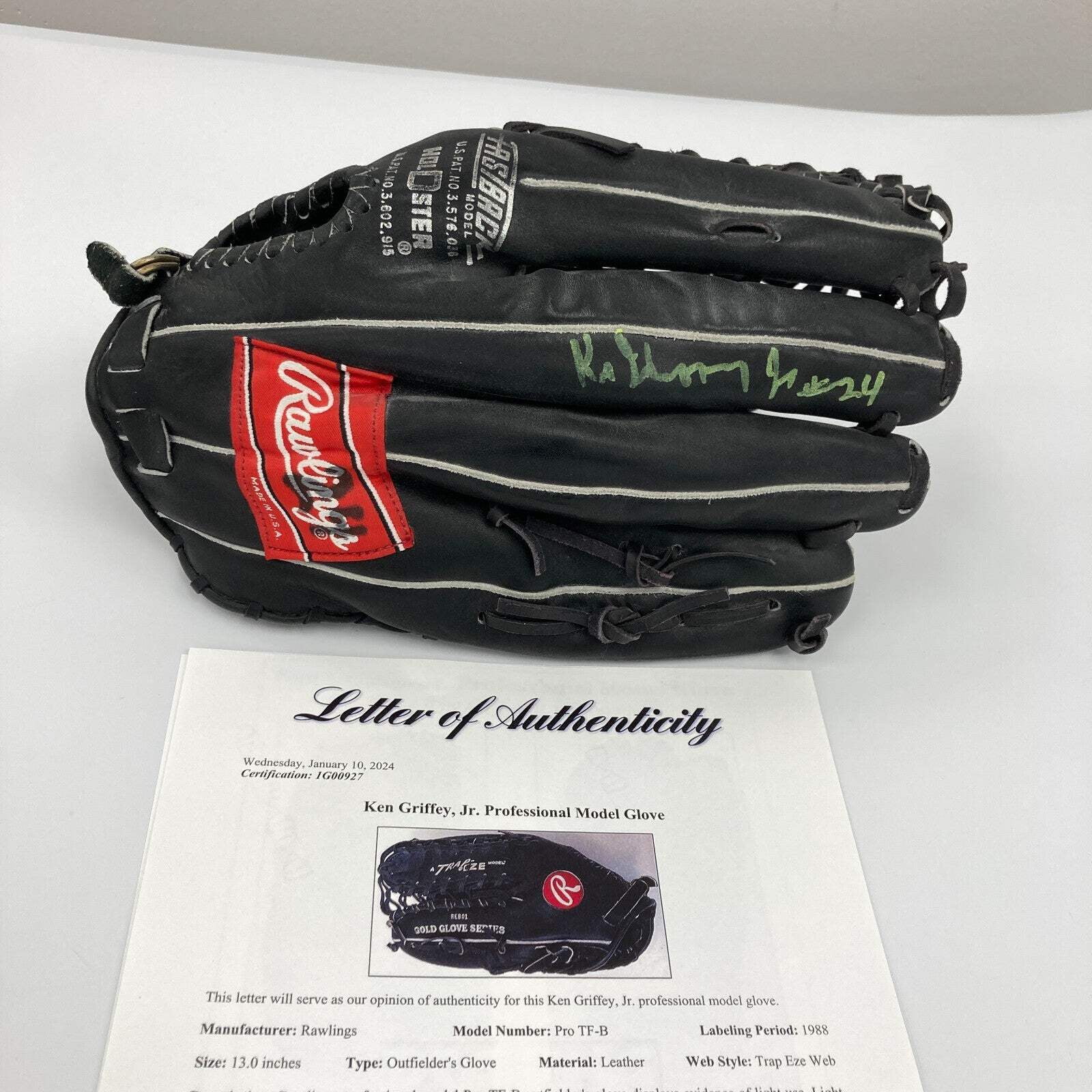 Ken Griffey Jr. 1989 Rookie Game Used Rawlings Baseball Glove PSA DNA ...