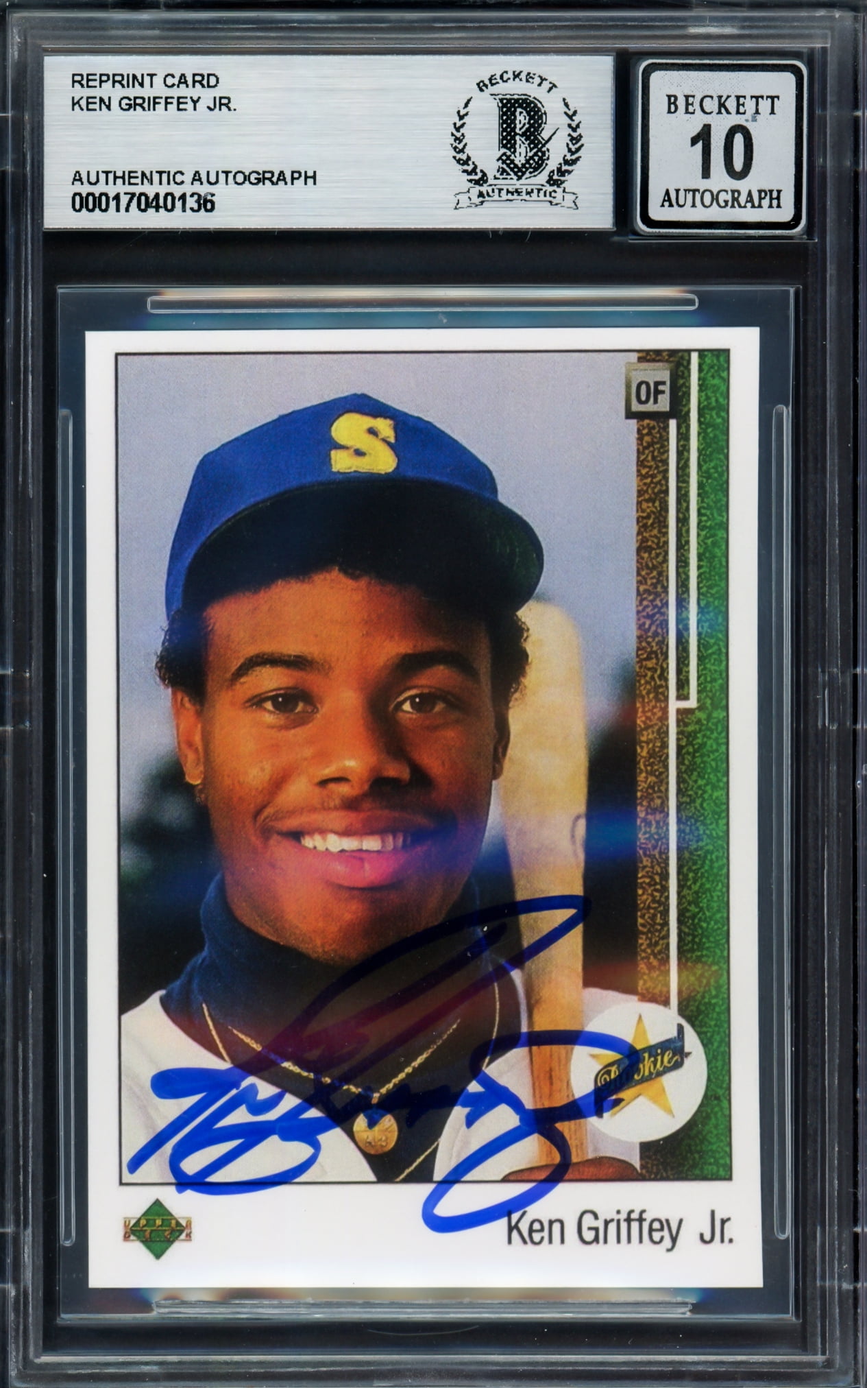 Ken Griffey Jr. Autographed 1989 Rookie Reprint Card #1 Seattle ...