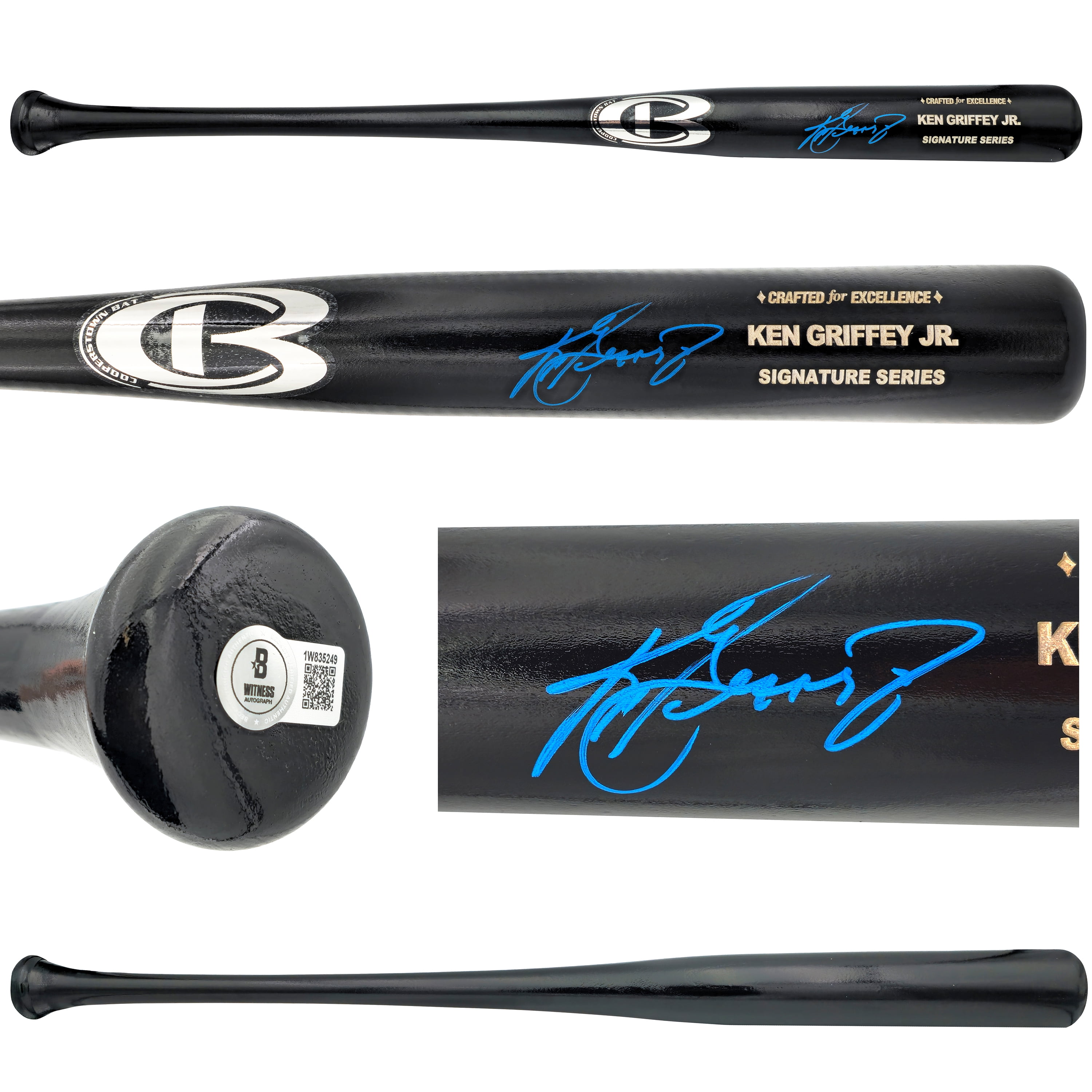 Ken Griffey Jr. Autographed Black Cooperstown Baseball Bat Signature ...