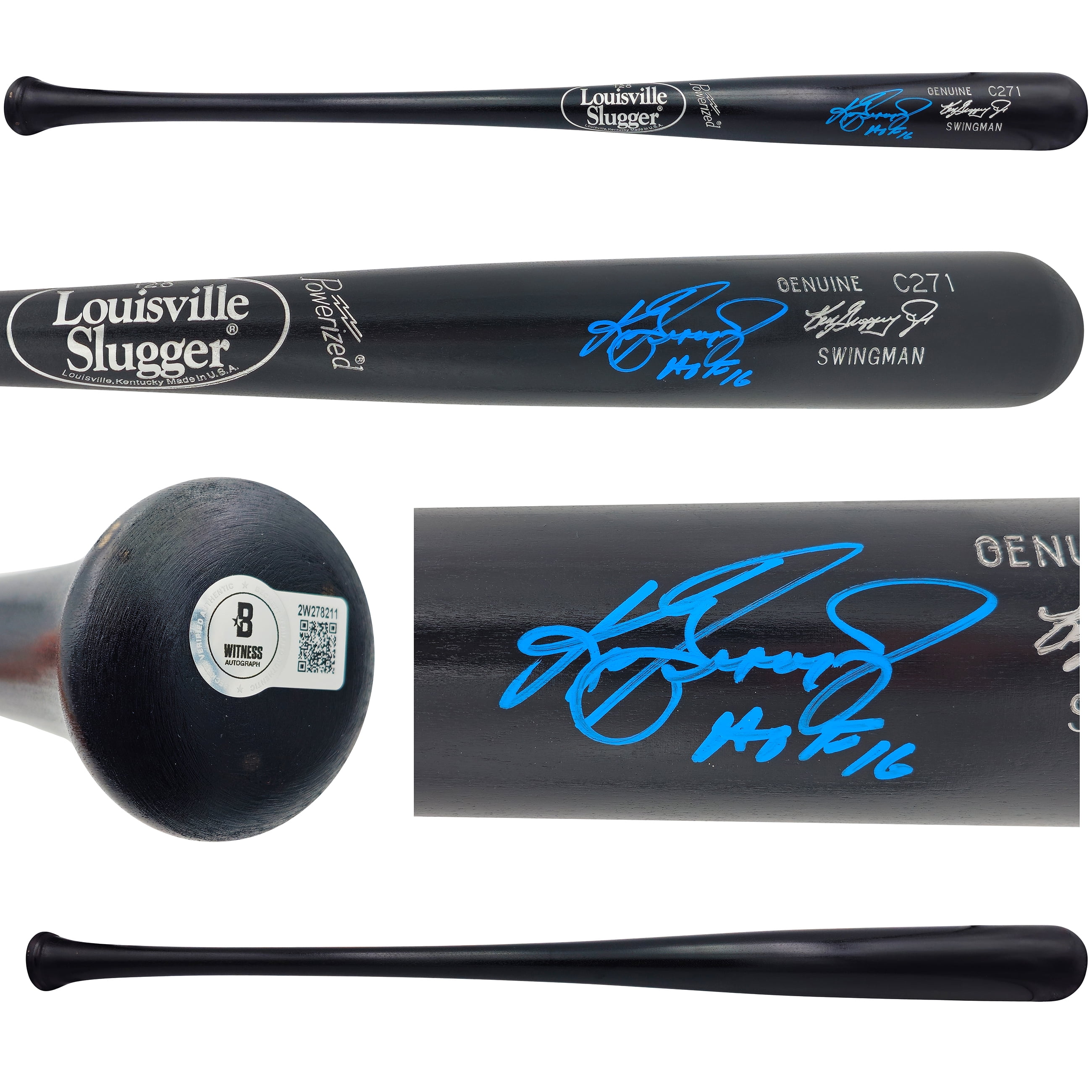 Ken Griffey Jr. Autographed Black Louisville Slugger Player Model C271 ...