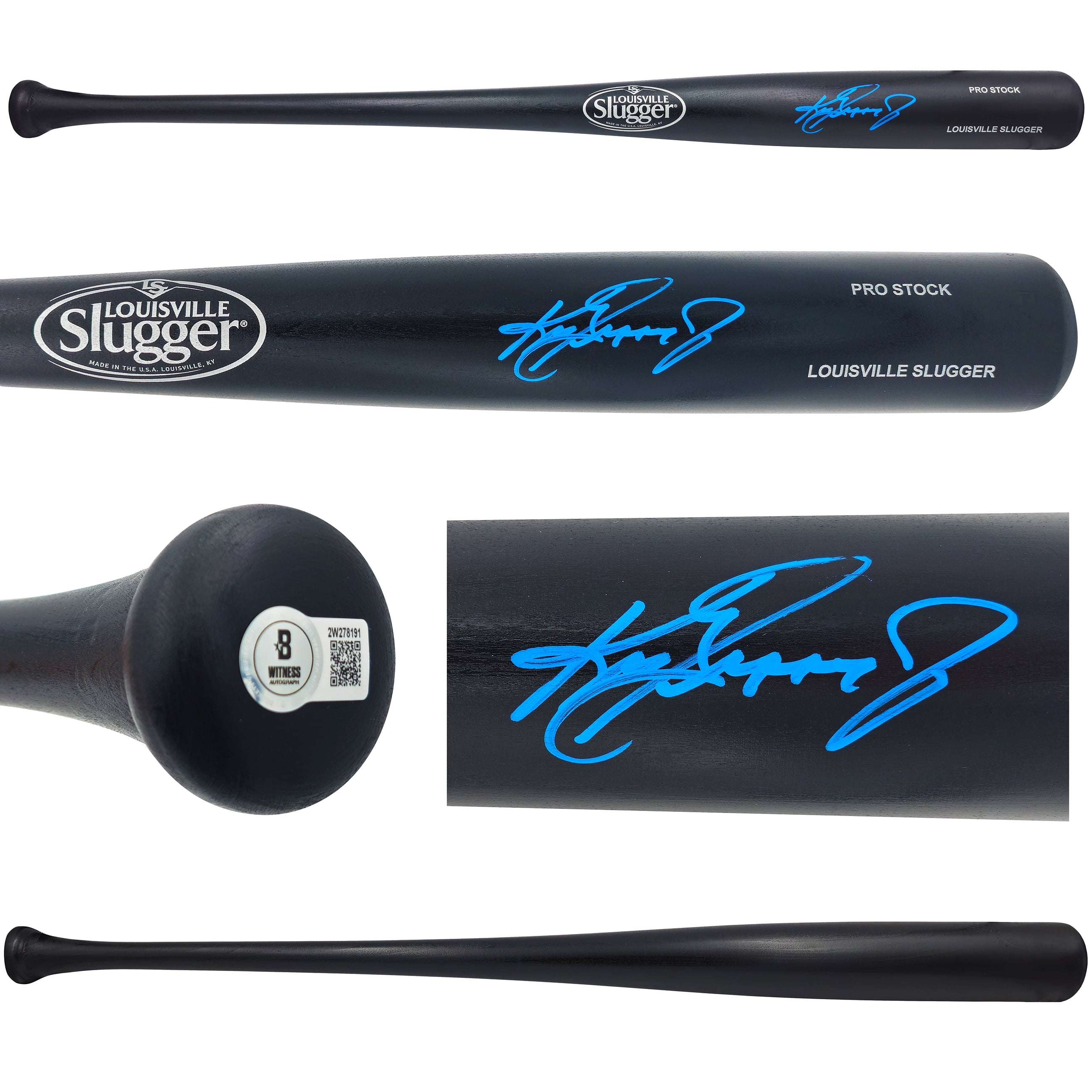 Ken Griffey Jr. Autographed Black Louisville Slugger Pro Stock Baseball ...