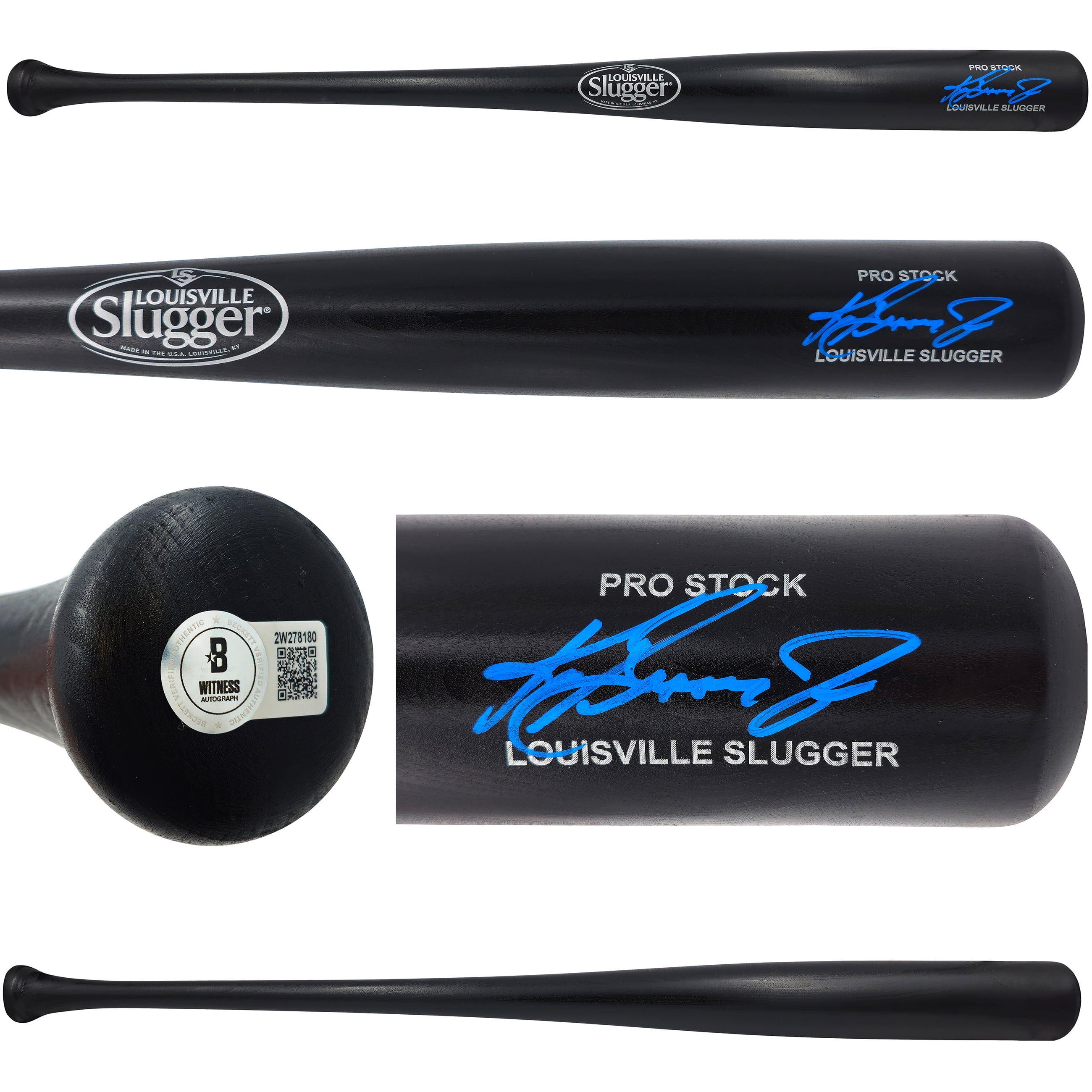 Ken Griffey Jr. Autographed Black Louisville Slugger Pro Stock Baseball ...
