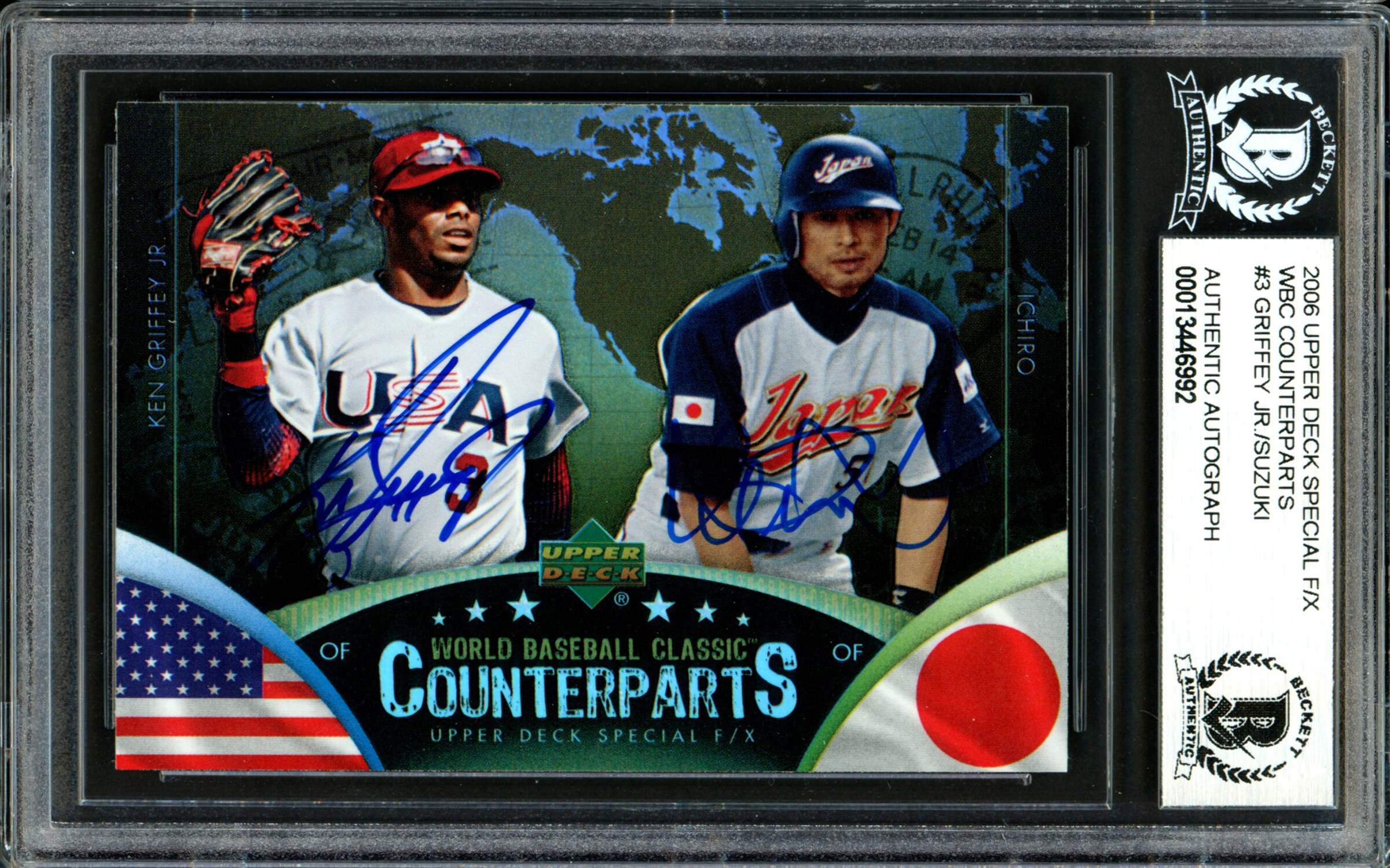 Ken Griffey Jr. Ichiro Suzuki Autographed 2006 UD Special F/X Card #CP-3 Beckett BAS #13446992 ...