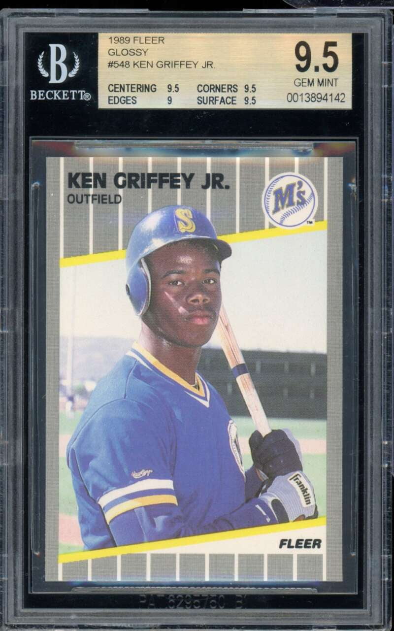 Ken Griffey Jr. Rookie Card 1989 Fleer Glossy #548 BGS 9.5 - Walmart.com