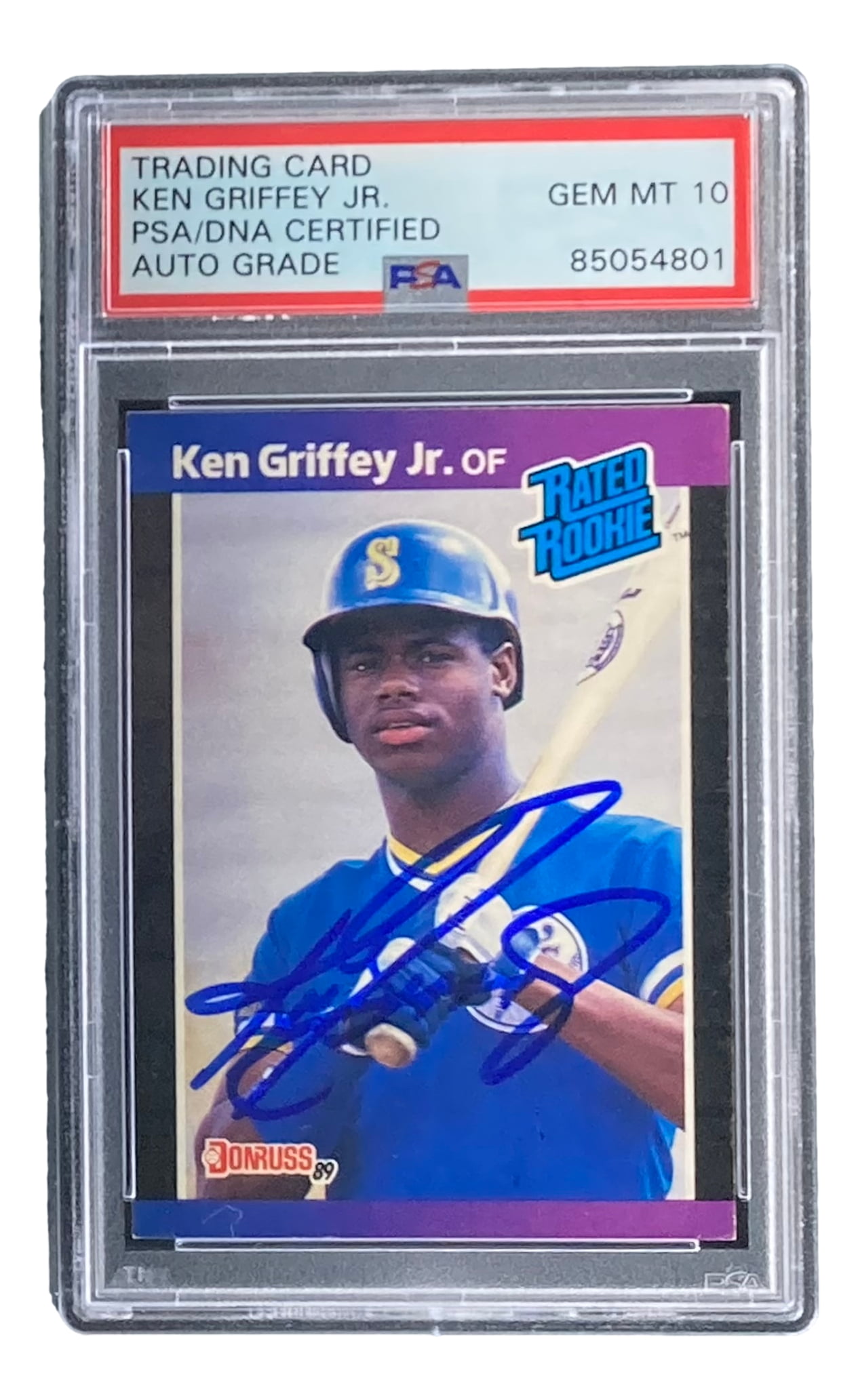 Ken Griffey Jr Signed Mariners 1989 Donruss #33 Rookie Card PSA/DNA Gem ...