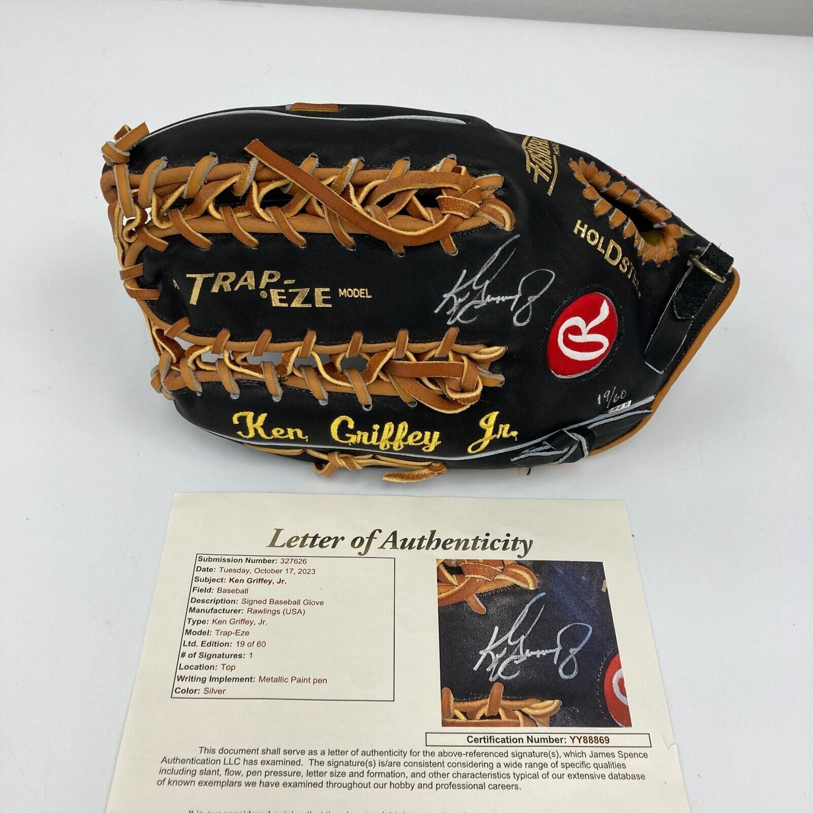 Ken Griffey Jr. Signed Rawlings Game Model Baseball Glove #19/60 JSA ...