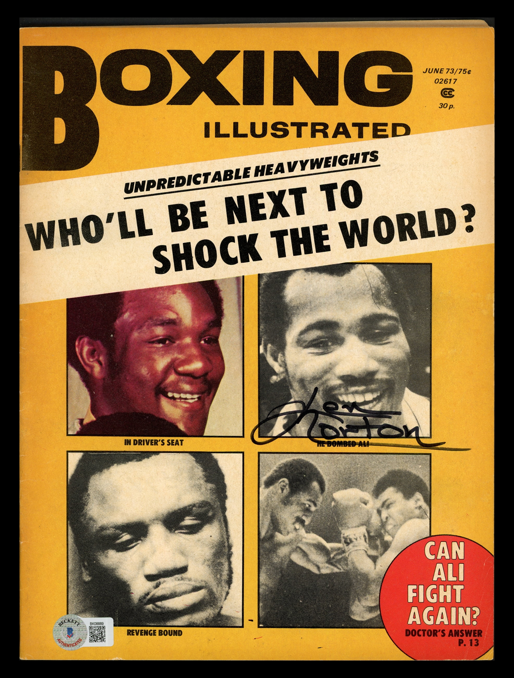 Ken Norton Autographed Boxing Illustrated Magazine Beckett BAS QR # ...