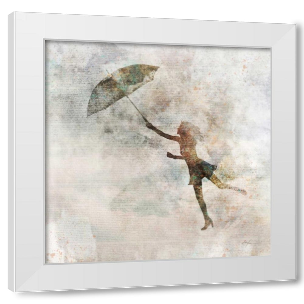 Ken Roko 4x14 White Modern Wood Framed Wall Art Titled - Rain Dance 2 ...
