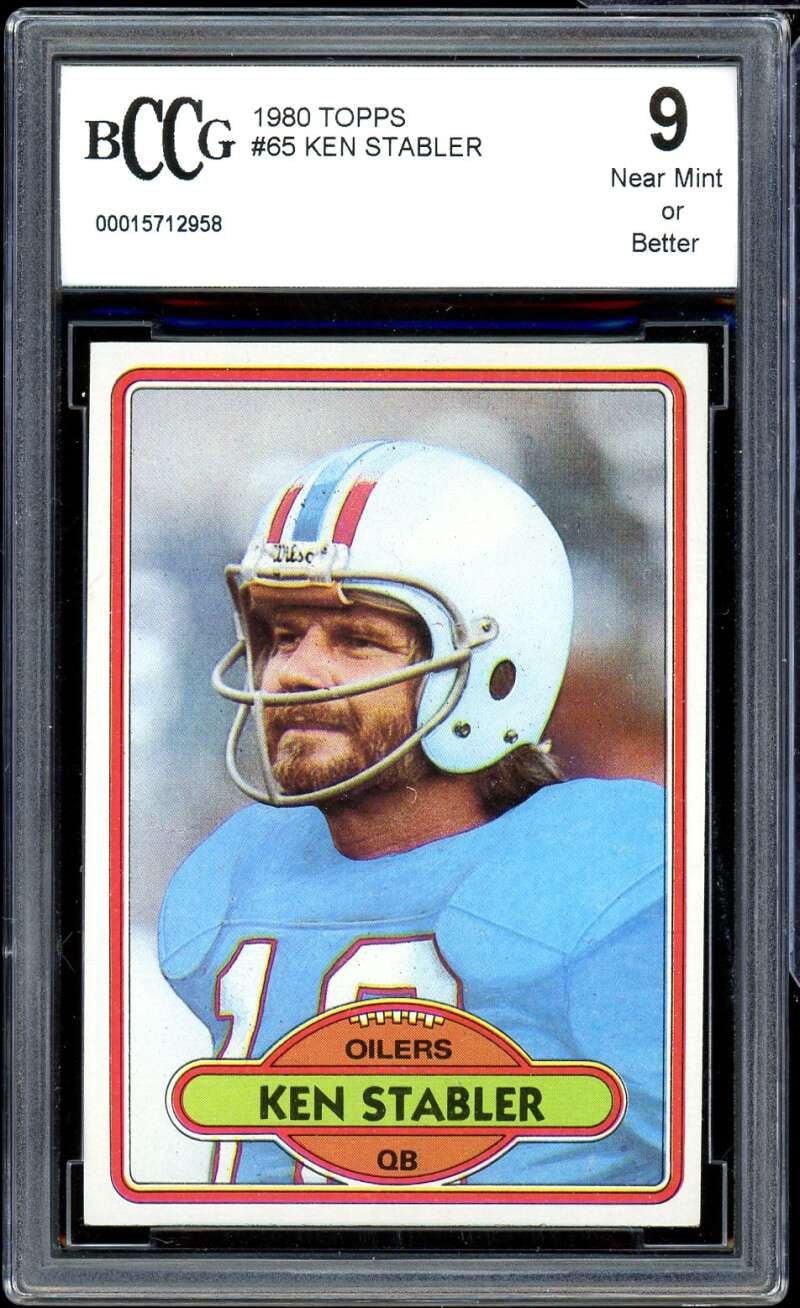 Ken Stabler Card 1980 Topps #65 BGS BCCG 9 - Walmart.com