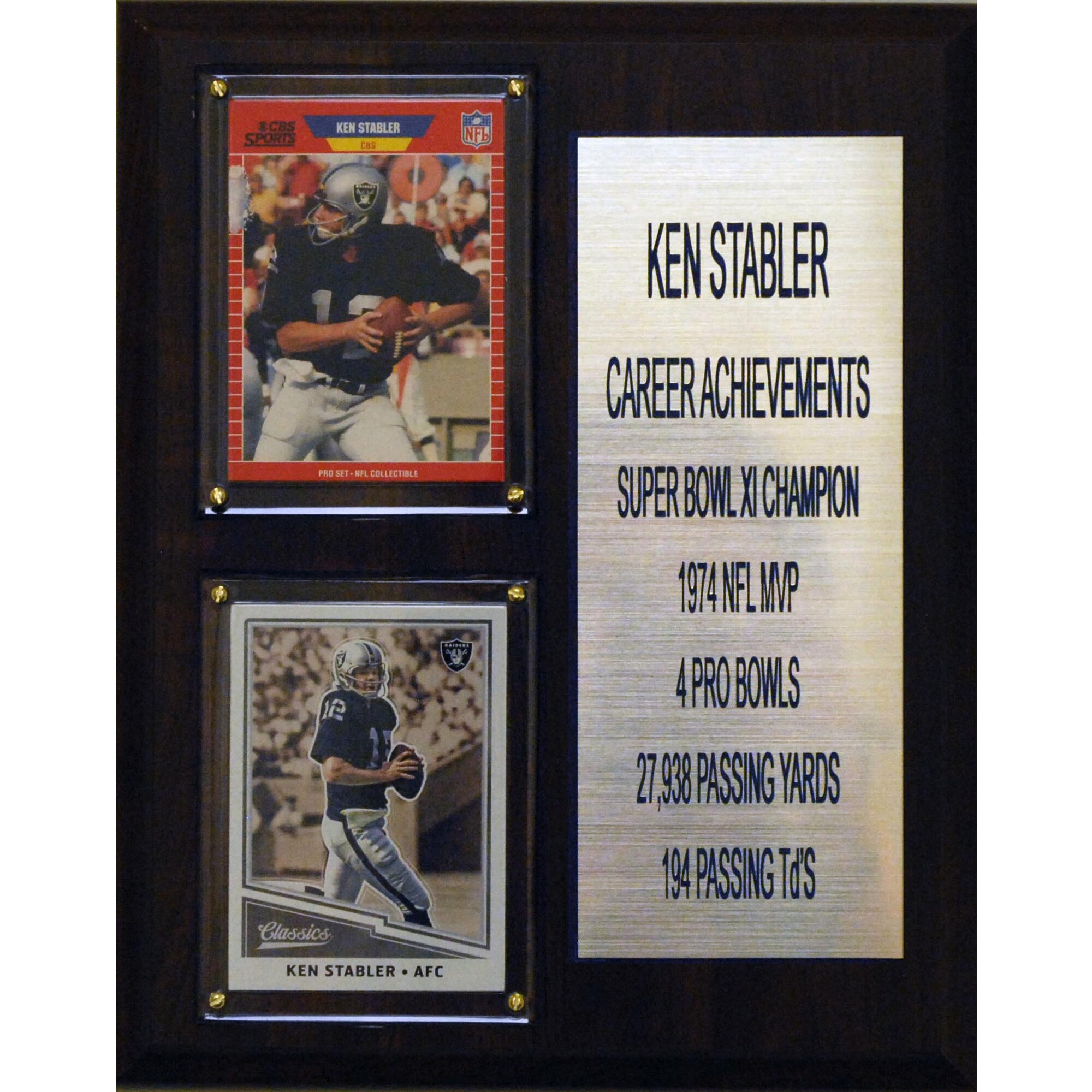 Ken Stabler Oakland Raiders 8'' x 10'' Plaque - Walmart.com
