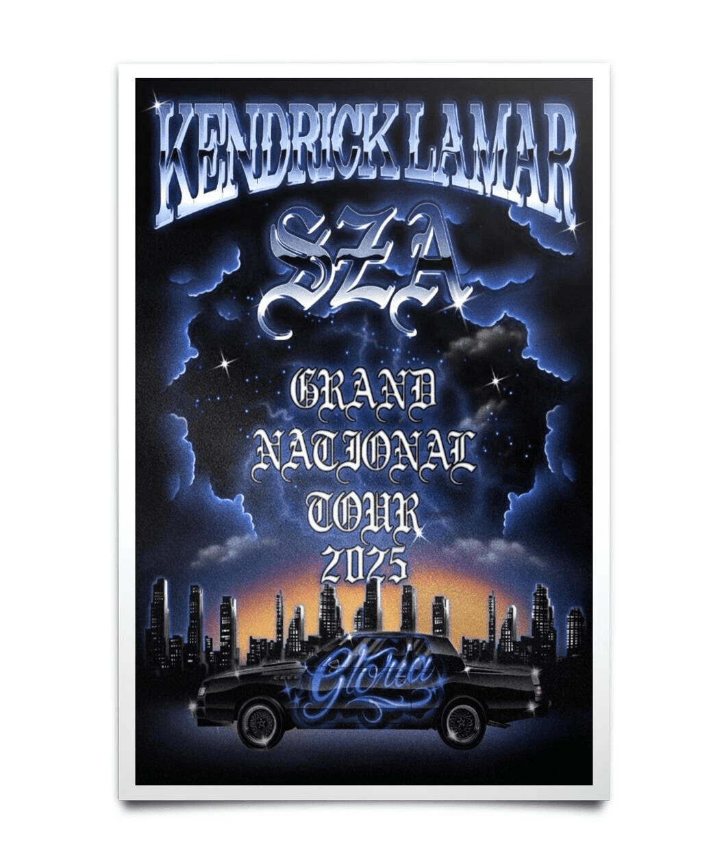 Ken.drick La.mar and .S.Z.A Grand National Tour 2025 Poster&Canvas ...