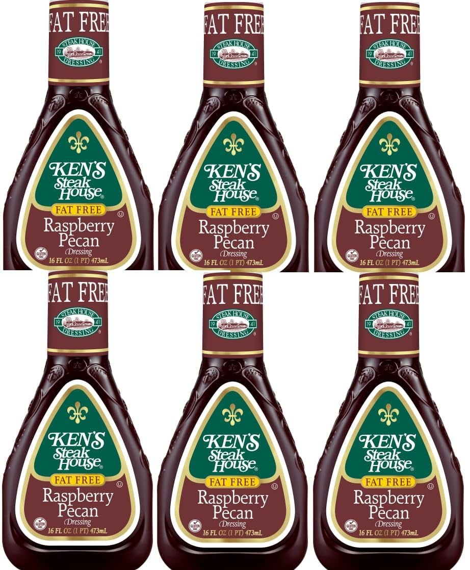 Ken's Fat Free Raspberry Pecan Salad Dressing, 16 Oz Bottle, Pack of 6 ...