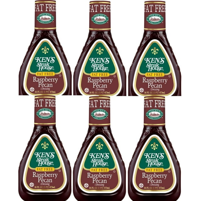 Ken's Fat Free Raspberry Pecan Salad Dressing, 16 Oz Bottle, Pack of 6 ...