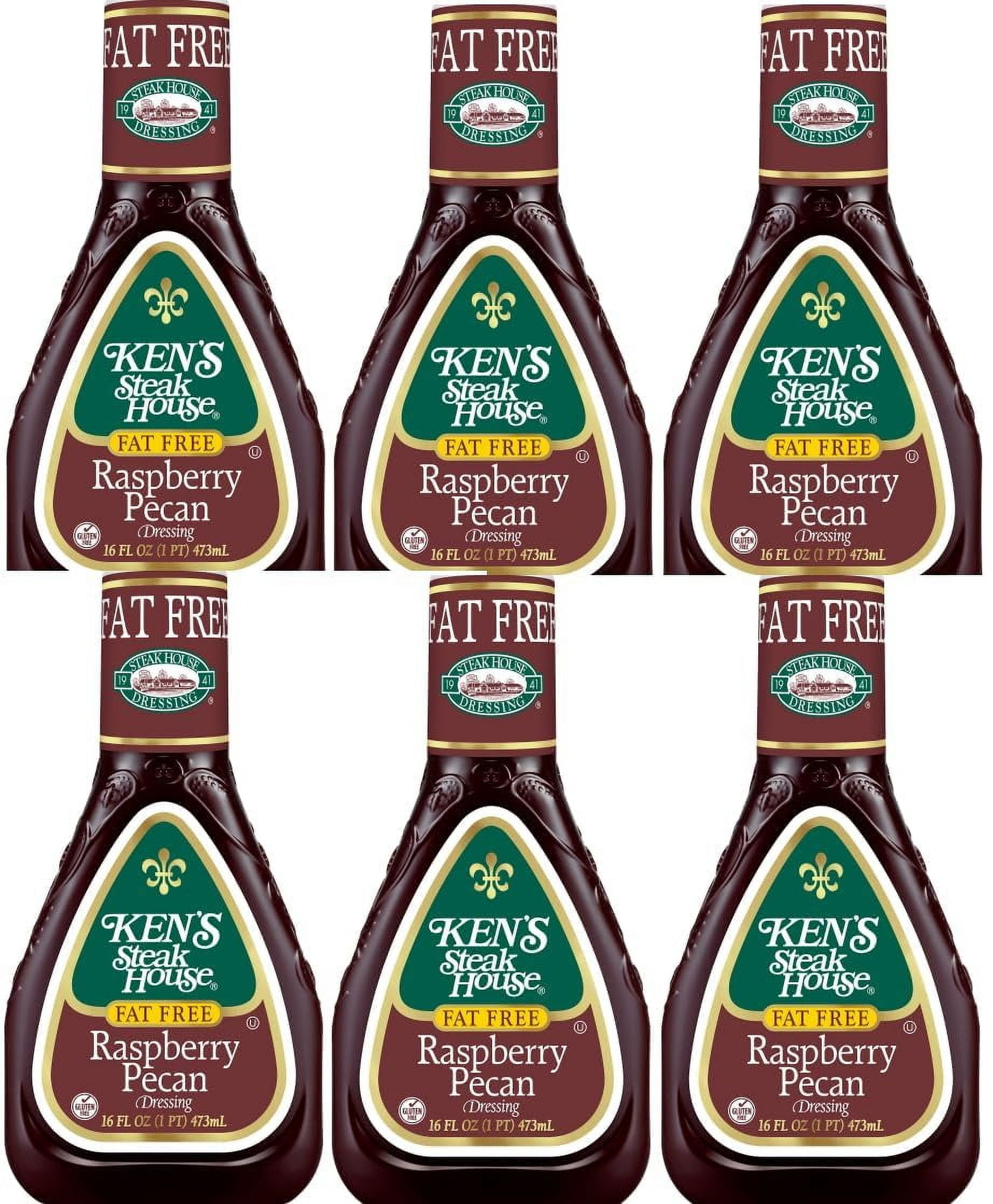 Ken's Fat Free Raspberry Pecan Salad Dressing, 16 Oz Bottle, Pack of 6 ...