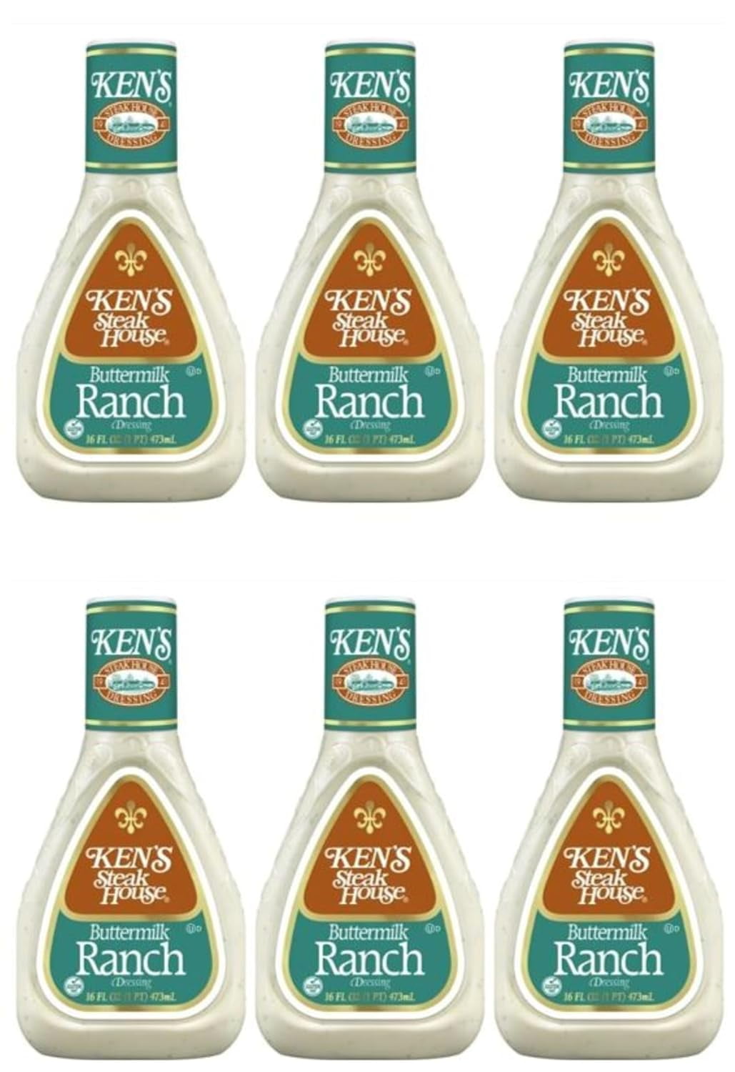 Ken's Steak House Buttermilk Ranch Dressing, 16 Oz Bottle, Pack of 6 ...