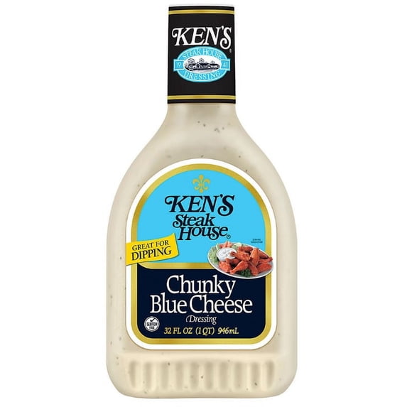 Ken's Chunky Blue Cheese Dressing, 32 oz, Gluten Free, No HFCS ...