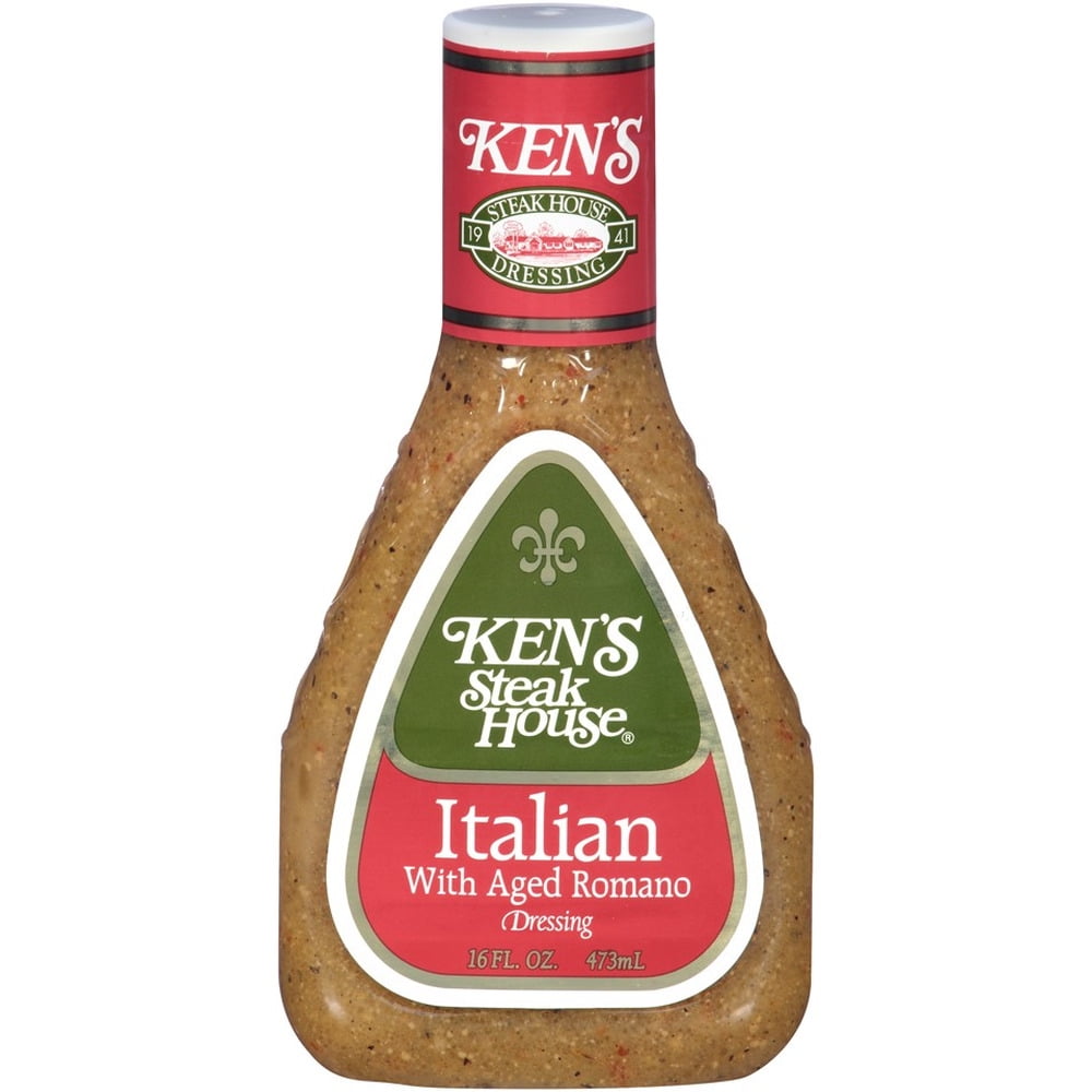 Ken's Steak House Italian Dressing with Aged Romano 16 oz (Pack of 32 ...