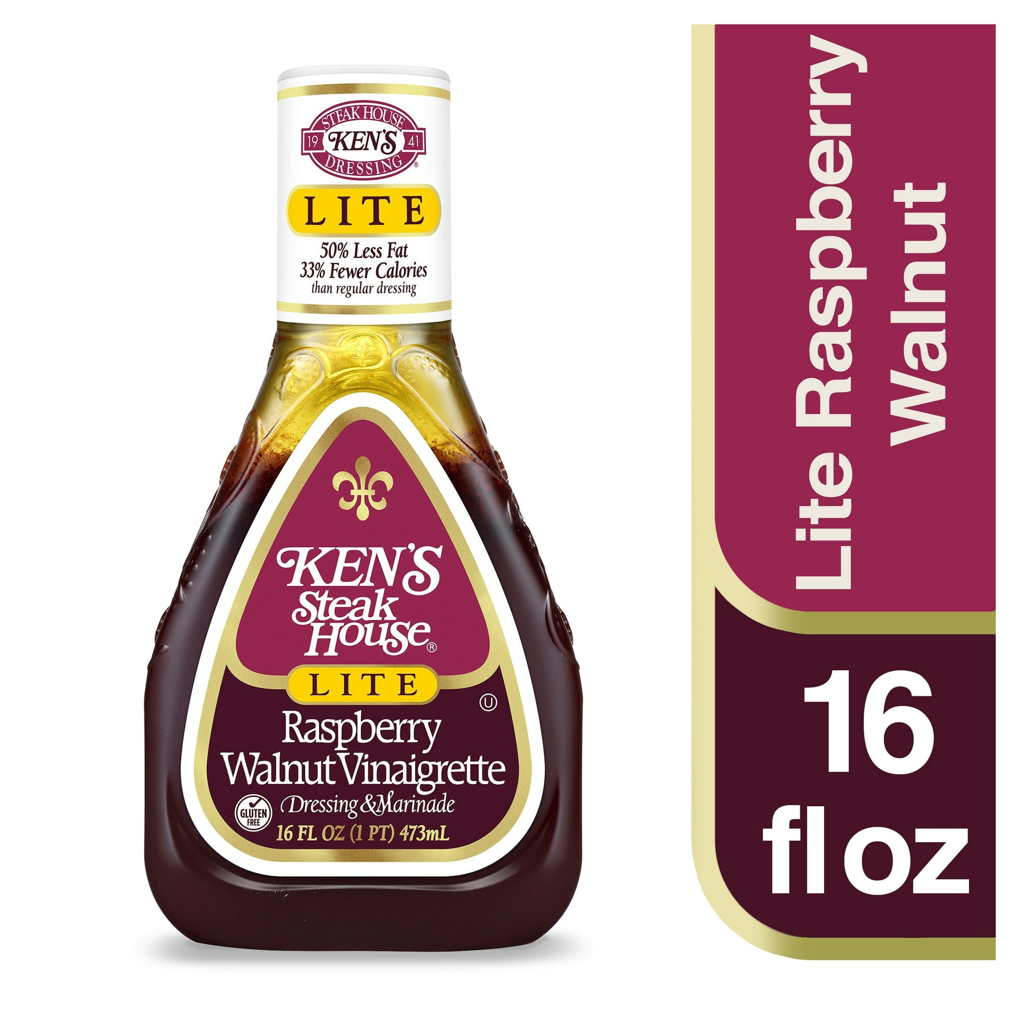 Ken's Steak House Lite Raspberry Walnut Vinaigrette Dressing & Marinade ...