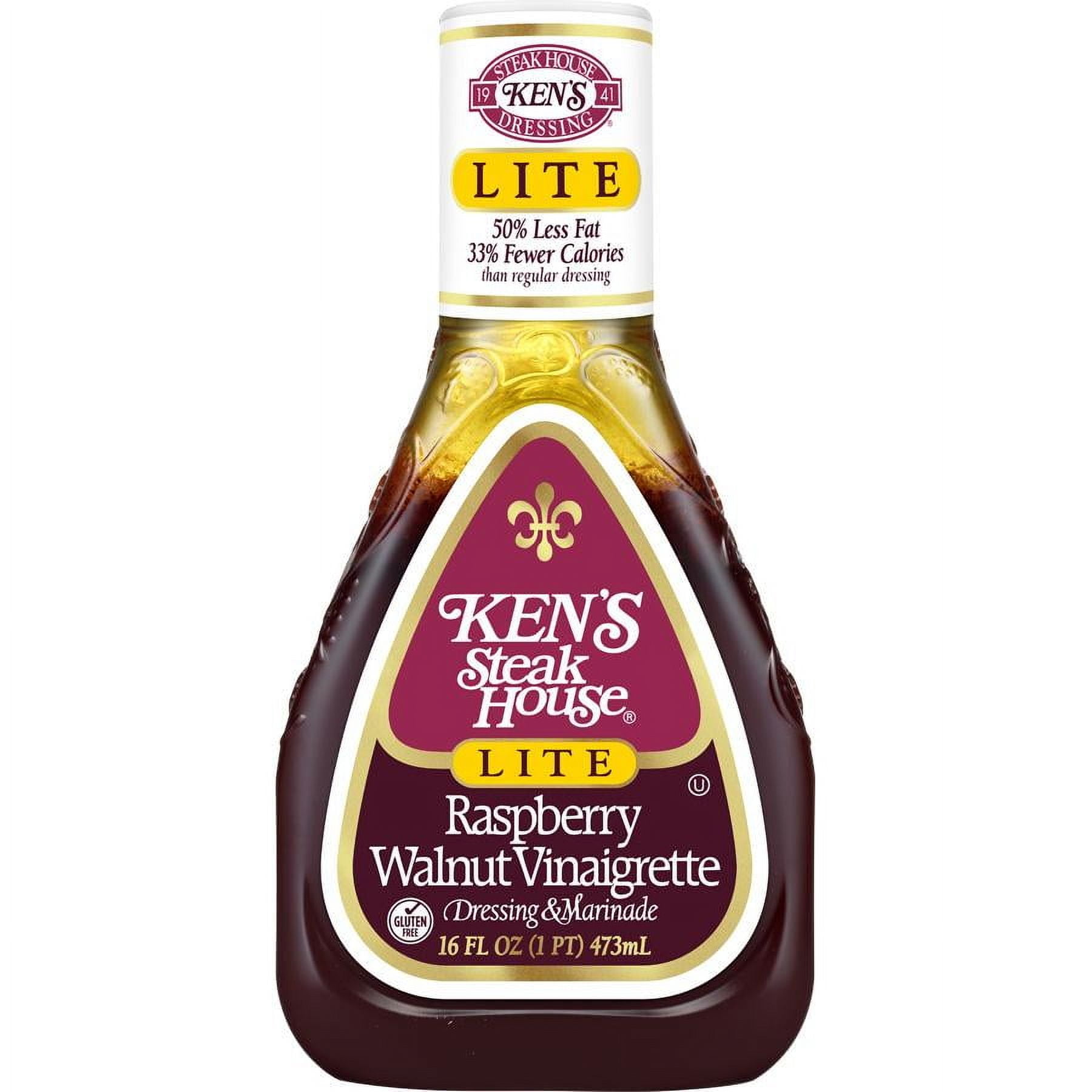 Ken's Steak House Lite Raspberry Walnut Vinaigrette Dressing & Marinade ...