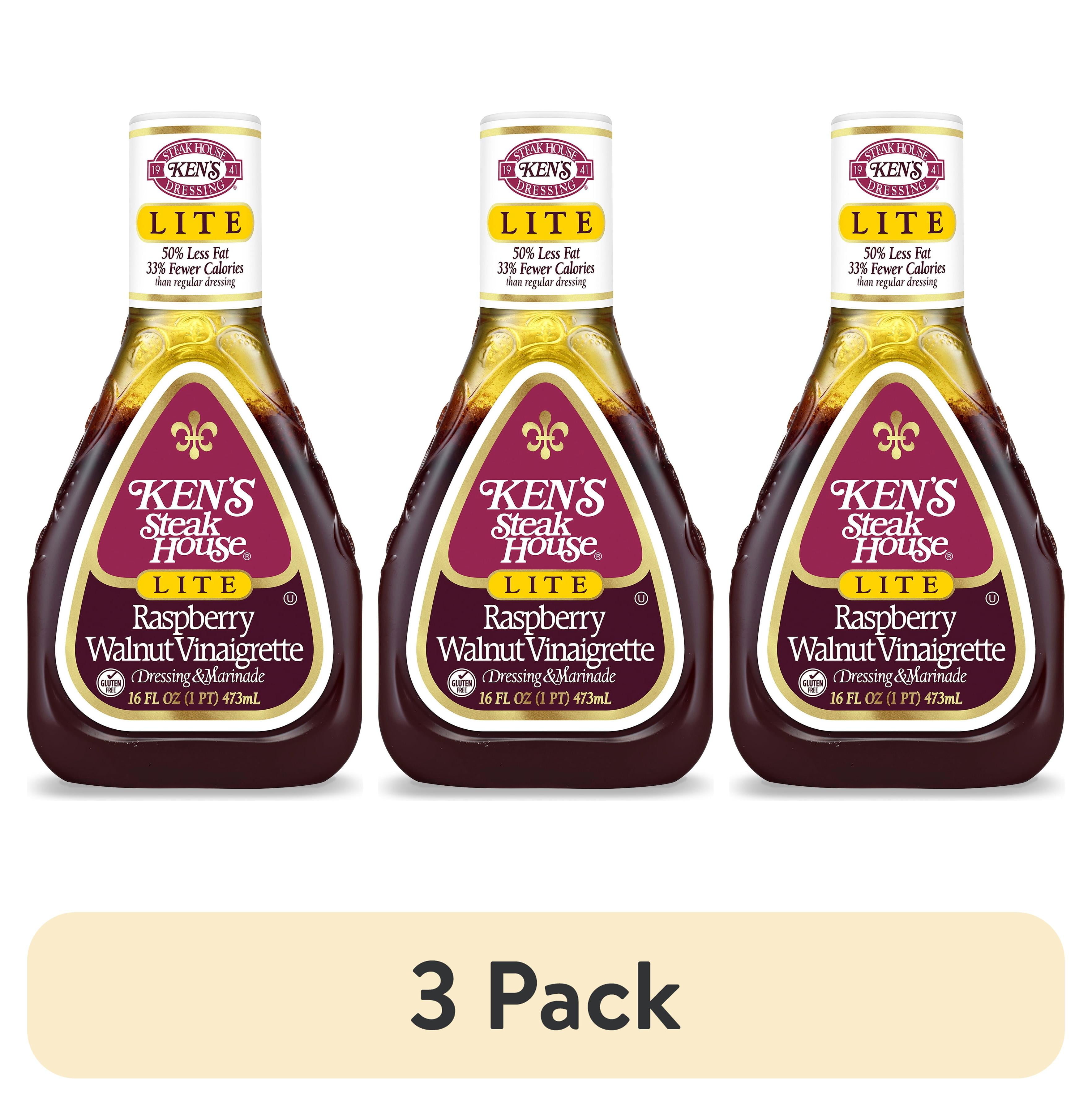 (3 pack) Ken's Steak House Lite Raspberry Walnut Vinaigrette Dressing ...