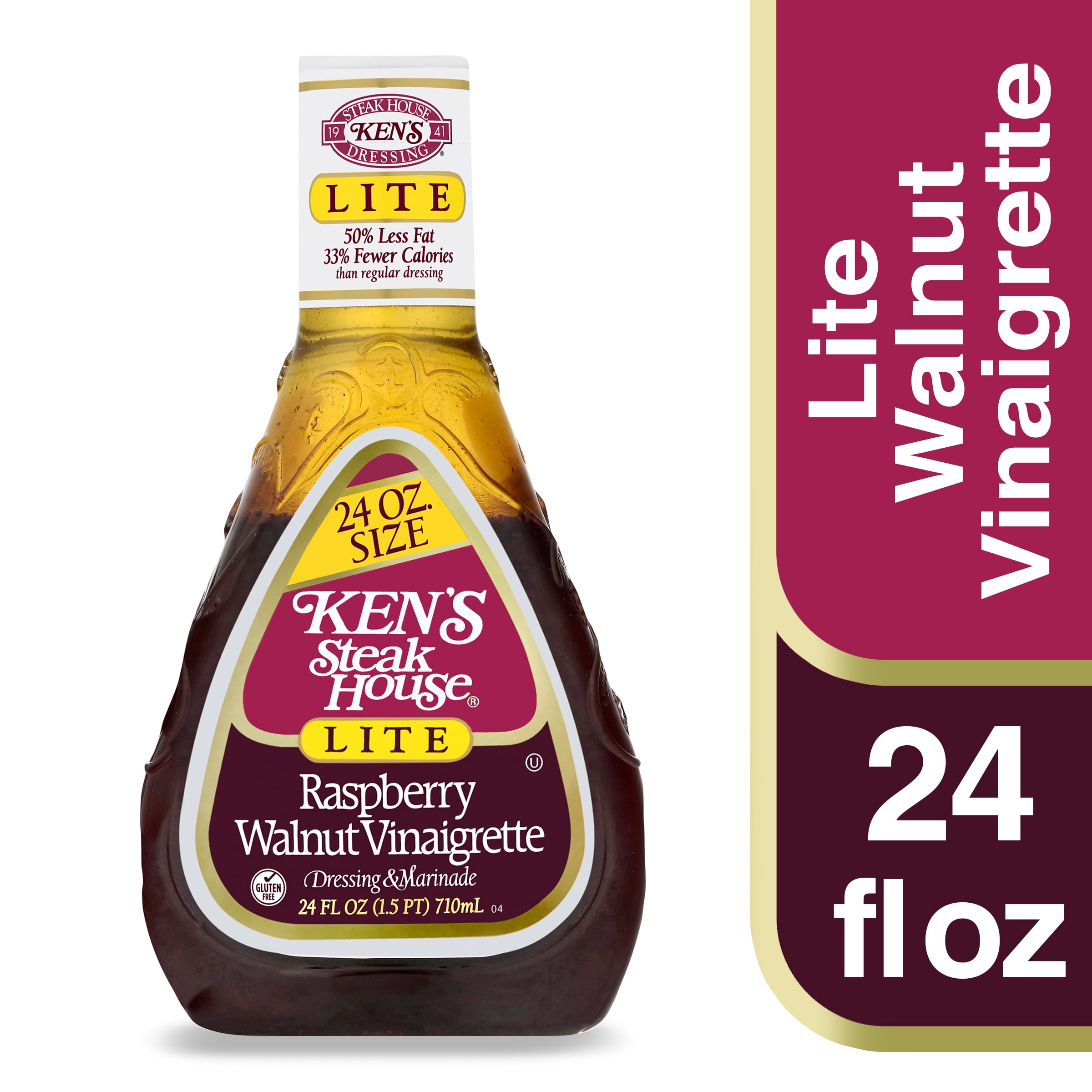 Ken's Steak House Lite Raspberry Walnut Vinaigrette Dressing & Marinade ...