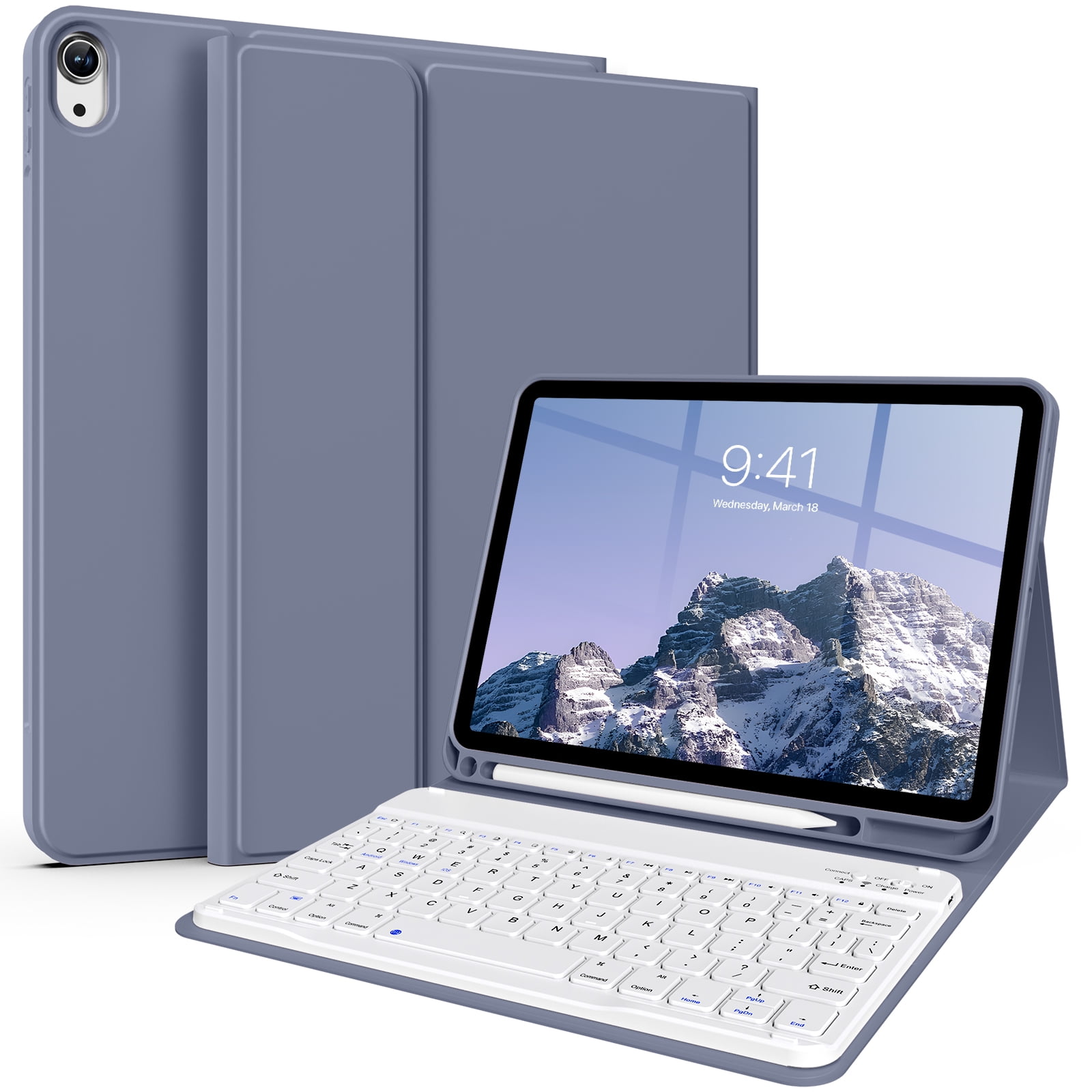 KenKe iPad 10.9 inch 10th Gen Keyboard Case with Pencil Holder ...