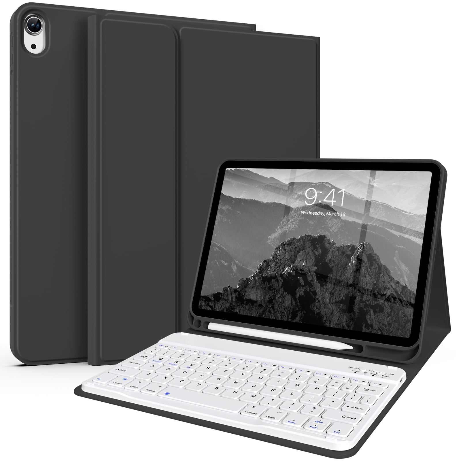 KenKe 2022 iPad 10.9 inch 10th Gen Keyboard Case with Pencil Holder ...