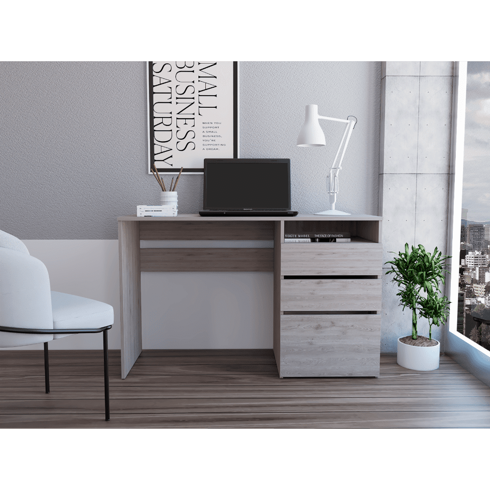 Kenai 3 Drawer Computer Desk with Shelf - Home Office Furniture for ...