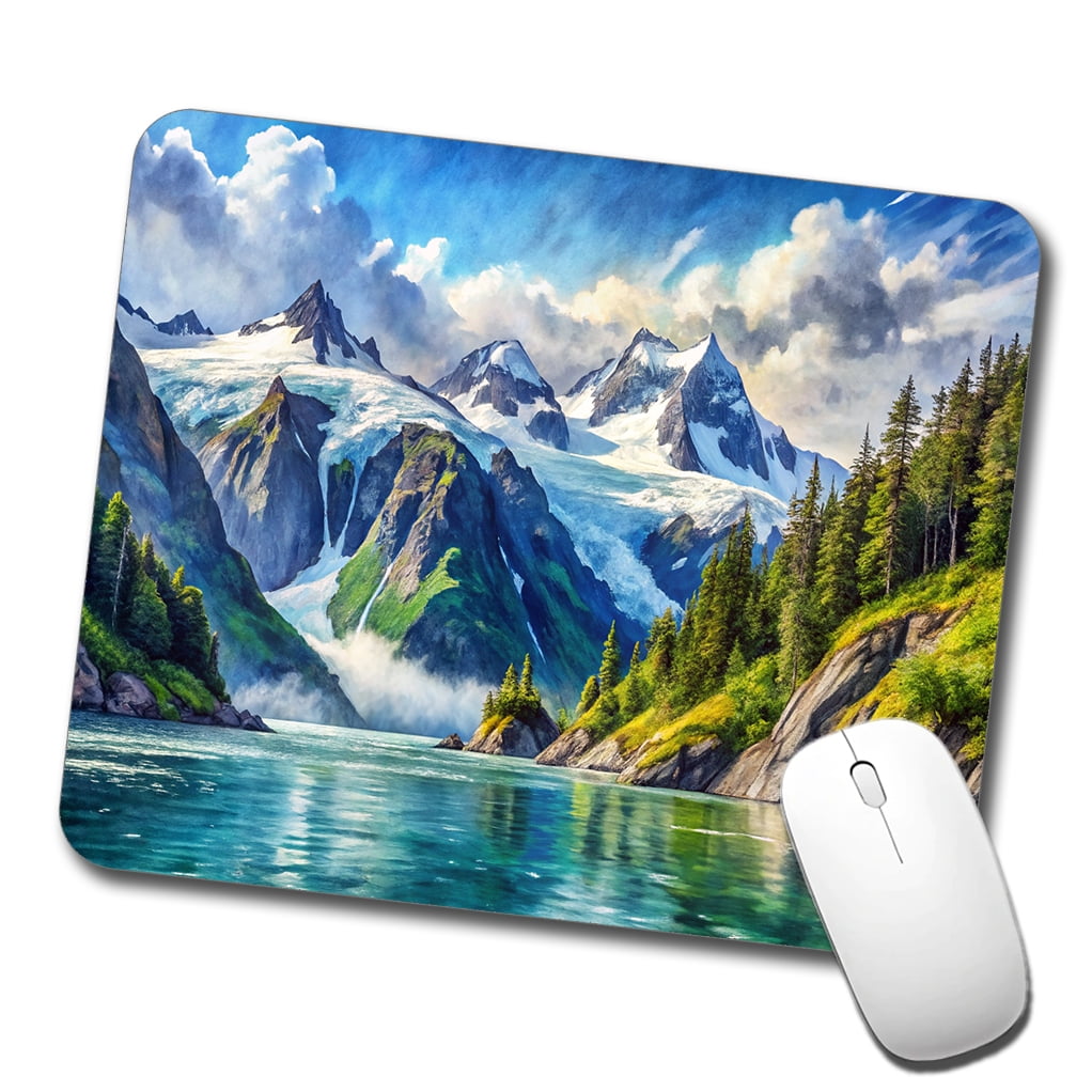 Kenai Fjords National Park Alaska Watercolor Style Mouse Pad Low ...