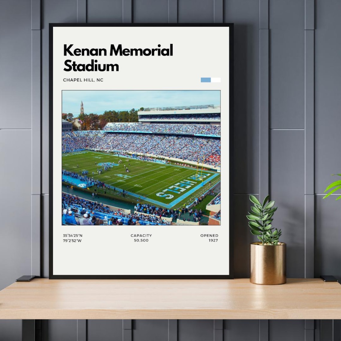 Kenan Memorial Stadium Print - Home of UNC Tar Heels, Unframed Poster ...
