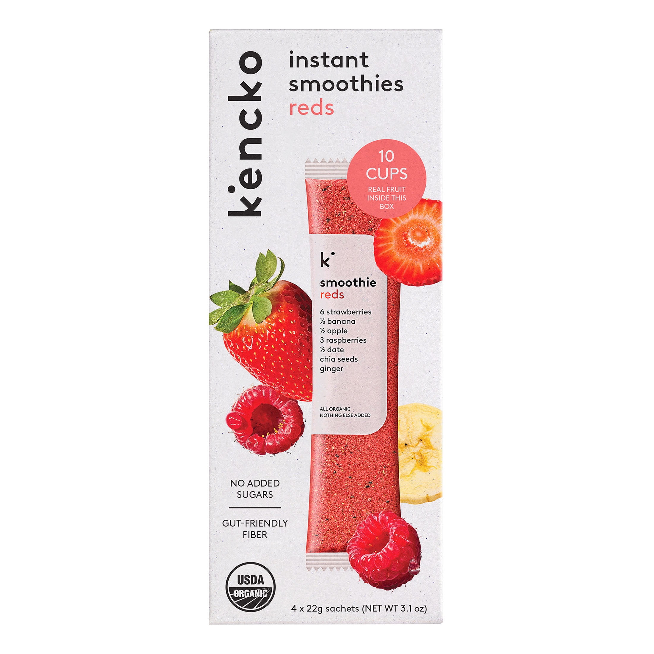 Kencko Crimsons Organic Instant Fruit & Veggie Smoothies, Powdered ...