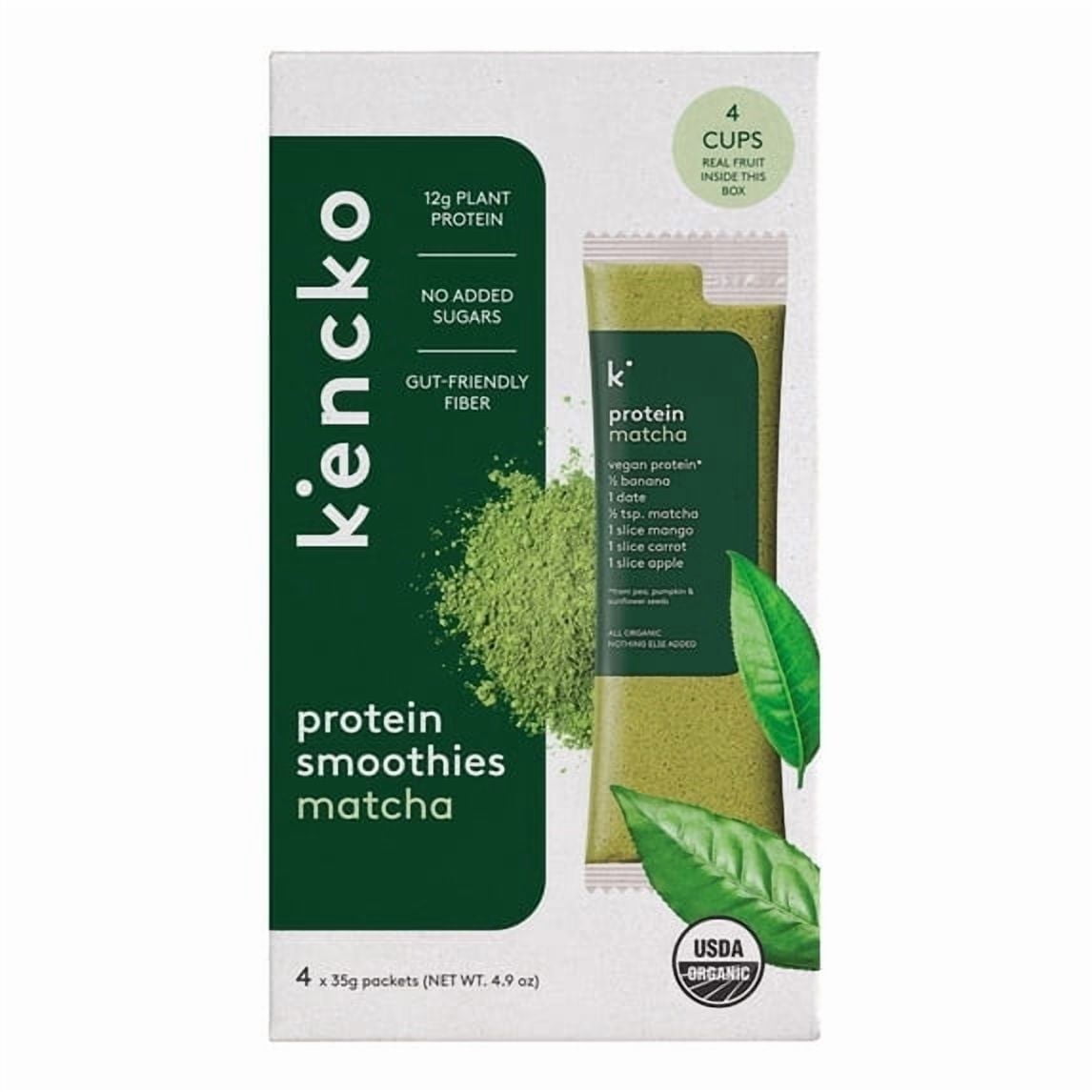 Kencko Matcha Organic Instant Fruit & Veggie Protein Smoothies ...