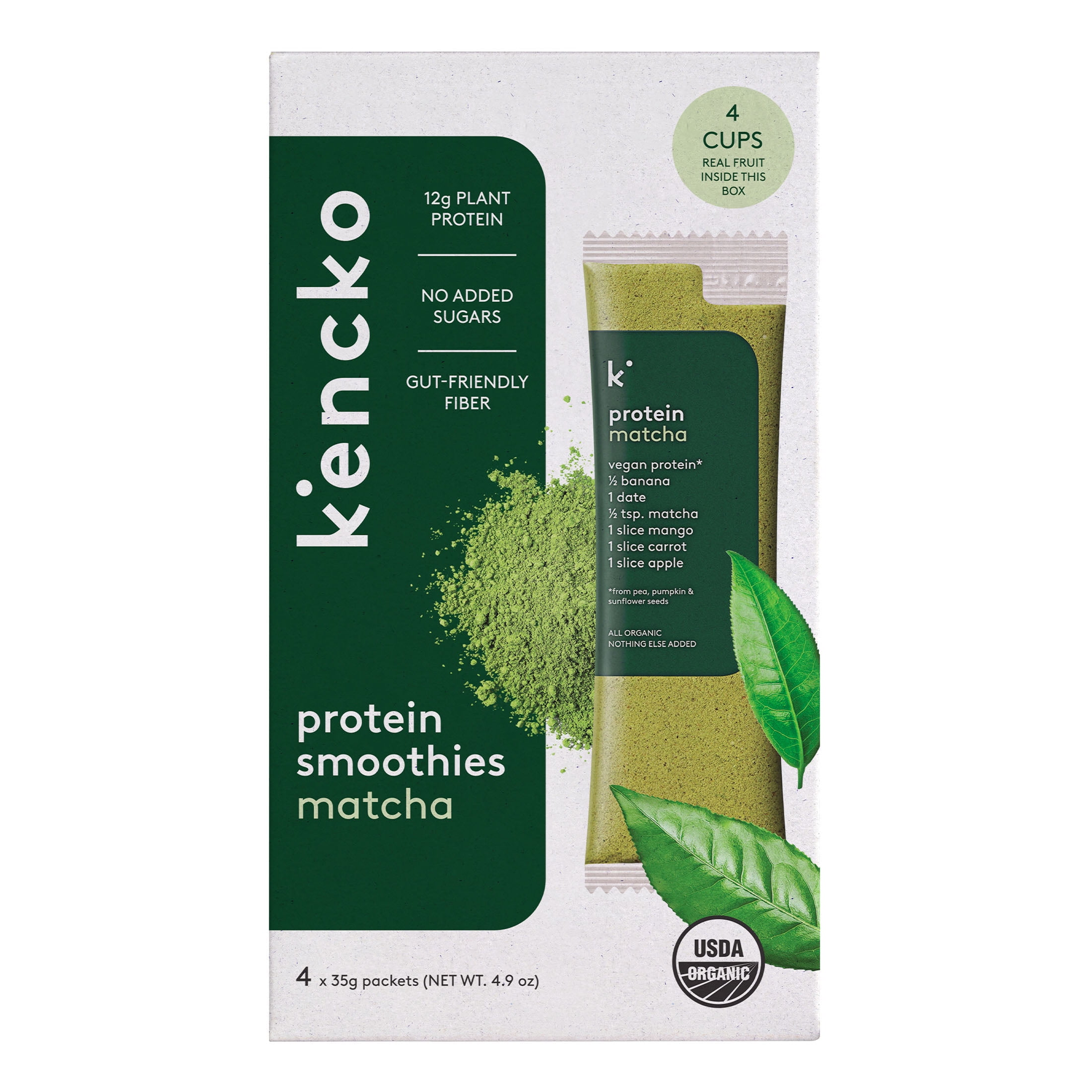 Kencko Matcha Organic Instant Fruit & Veggie Protein Smoothies ...