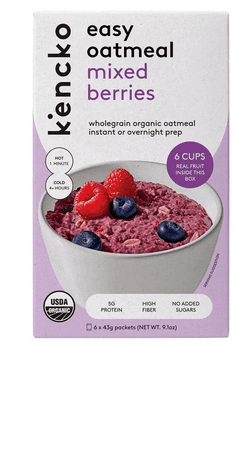 Kencko Mixed Berries Organic Easy Oatmeal, 1.52 oz, 6 Pack - Walmart.com