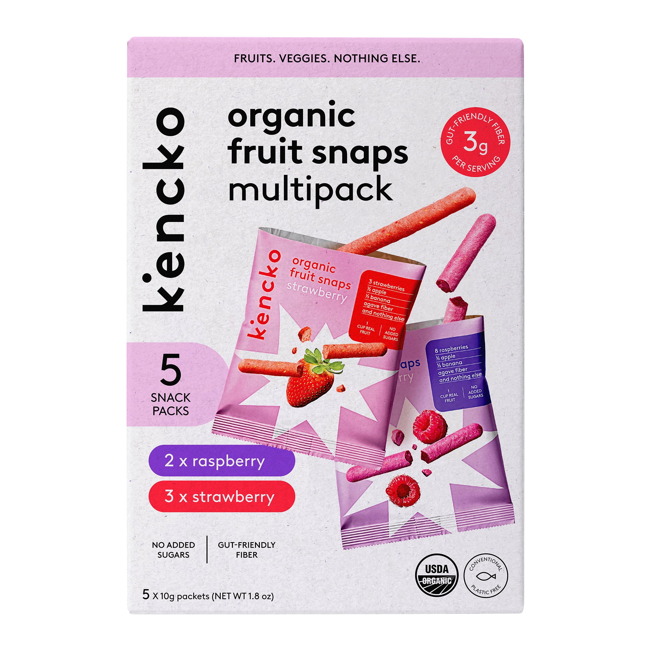 Kencko Organic Fruit Snaps Variety Pack, Freeze Dried Snacks, 5 x 0.35 ...