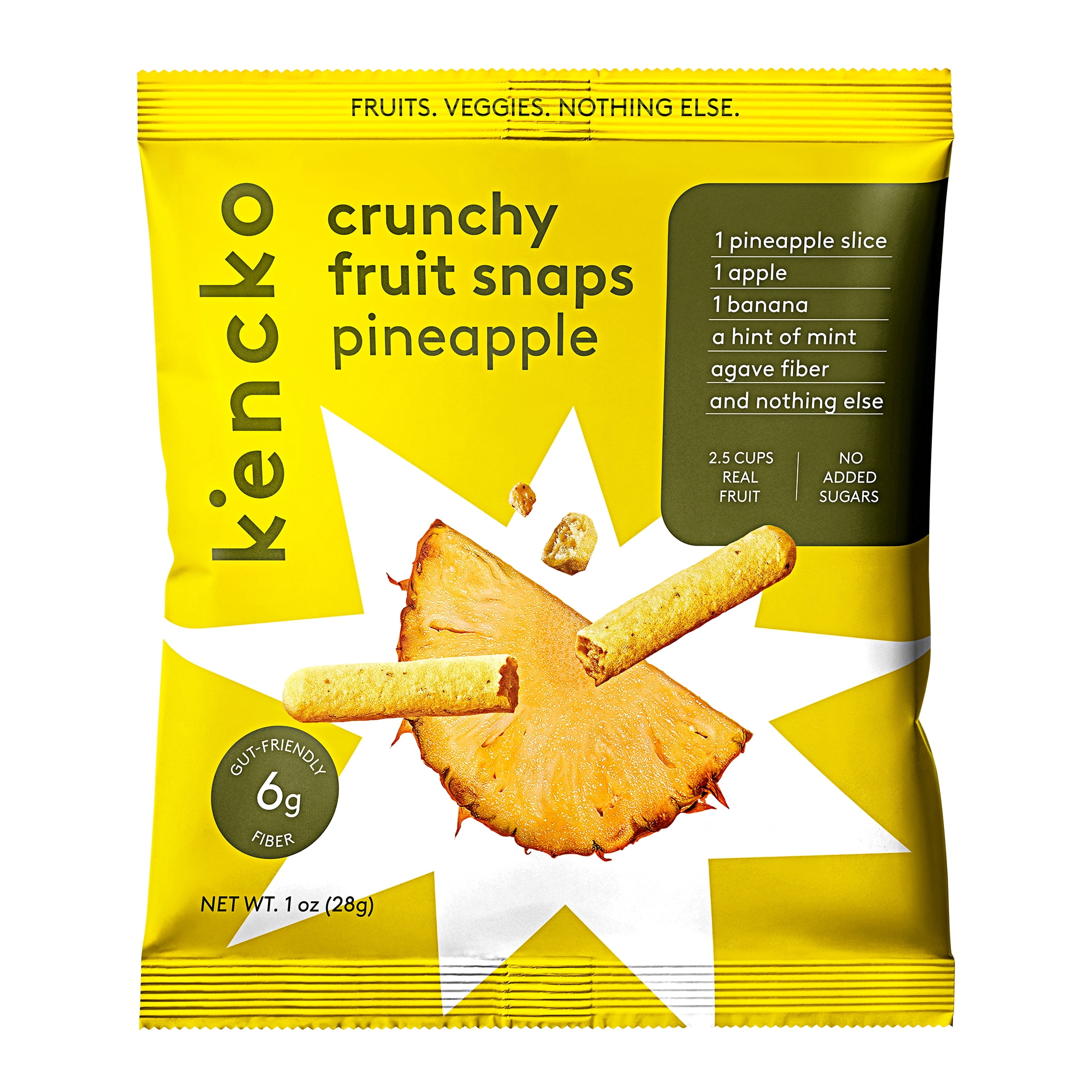 Kencko Pineapple Fruit Snaps, Freeze Dried Fruit Snacks, 1 oz Bag ...