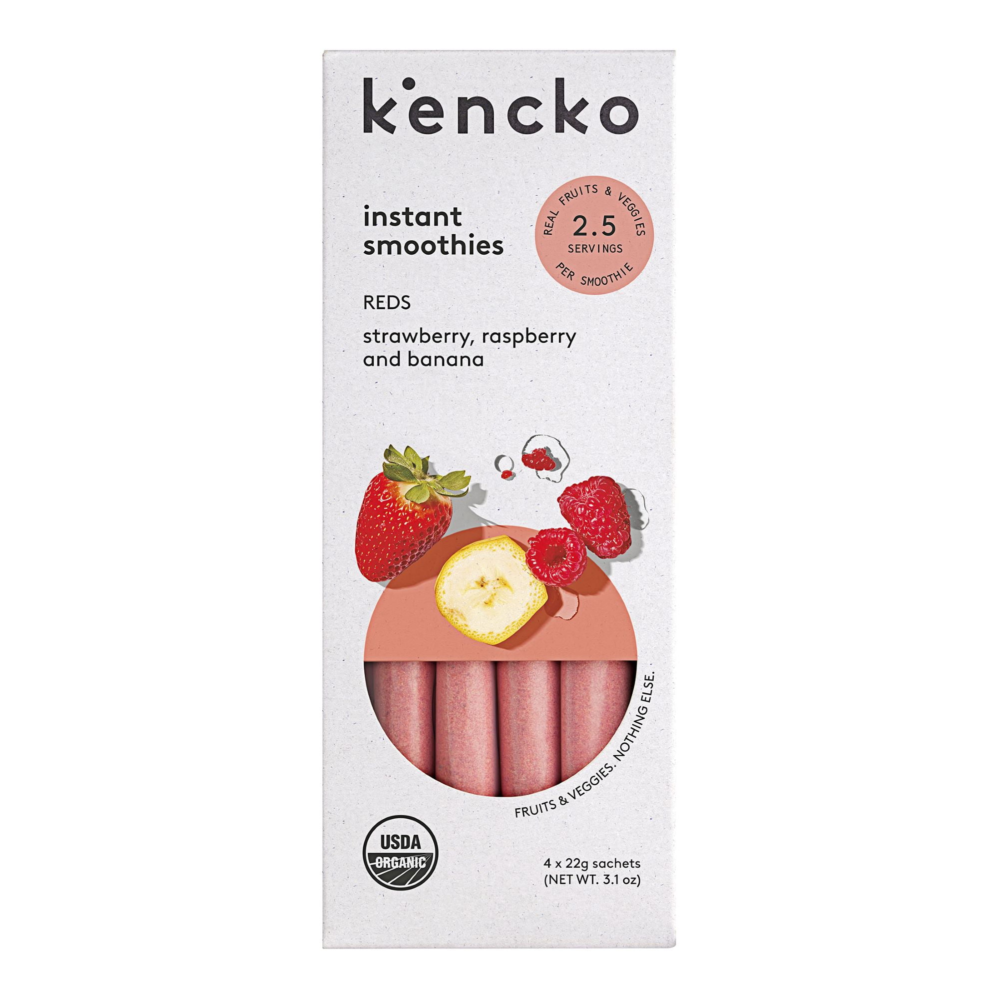 Kencko Pinks Organic Instant Fruit & Veggie Smoothies, Powdered Drink ...