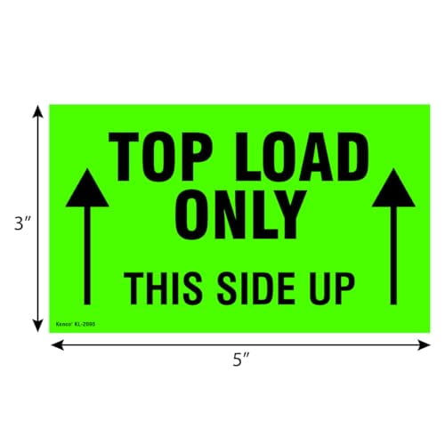 Kenco 3" X 5" Top Load Only This Side Up Fluorescent Shipping Label ...