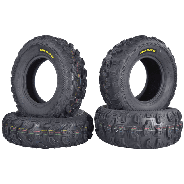 Kenda Bear Claw EX: Front 25x8-12, Rear 25x10-12 ATV 6PLY Tires, 4Pack ...