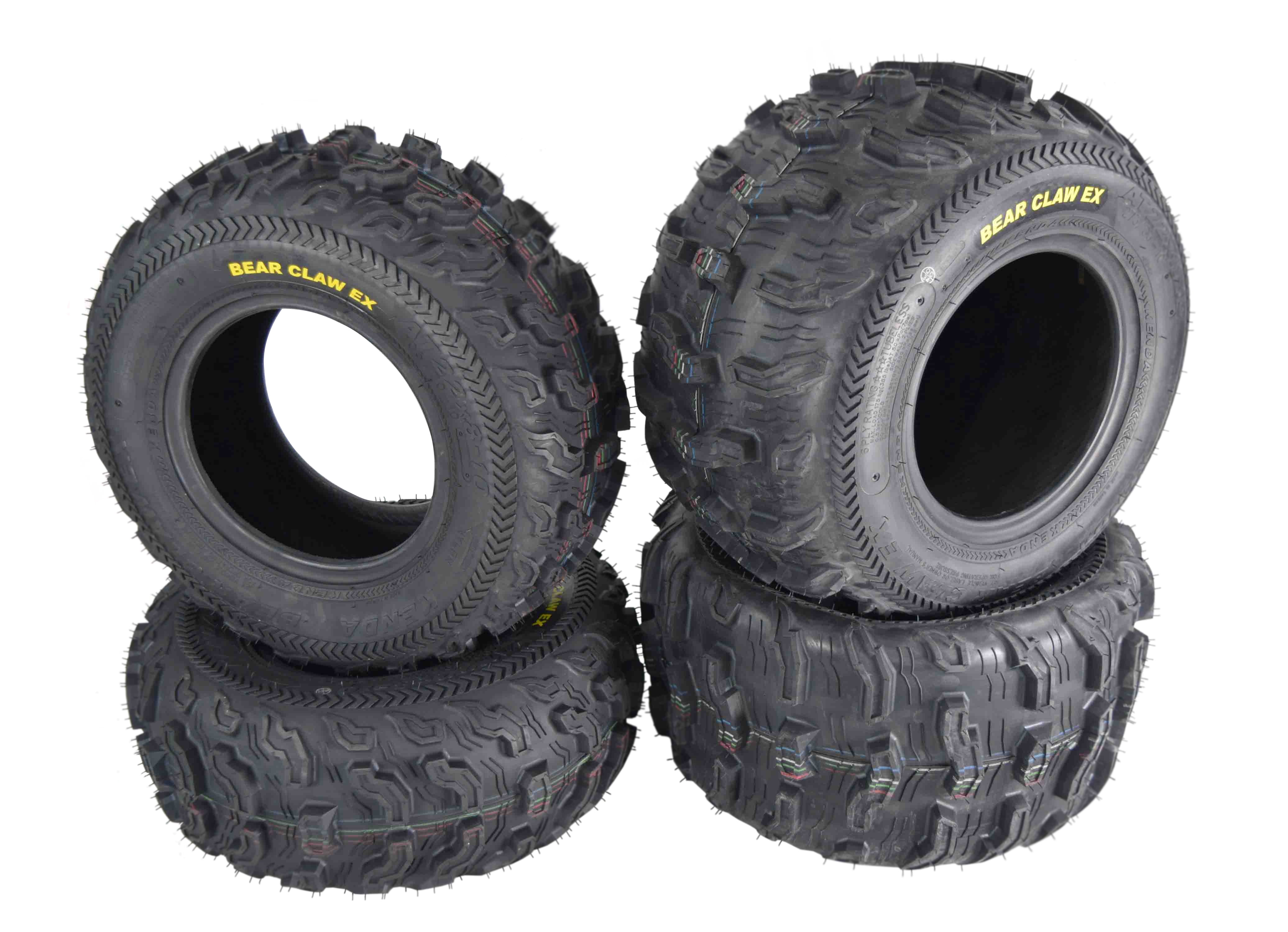 Kenda Bear Claw EX K573 ATV 6 PLY Tires, 22x8-10 & 22x11-10, Tubeless ...