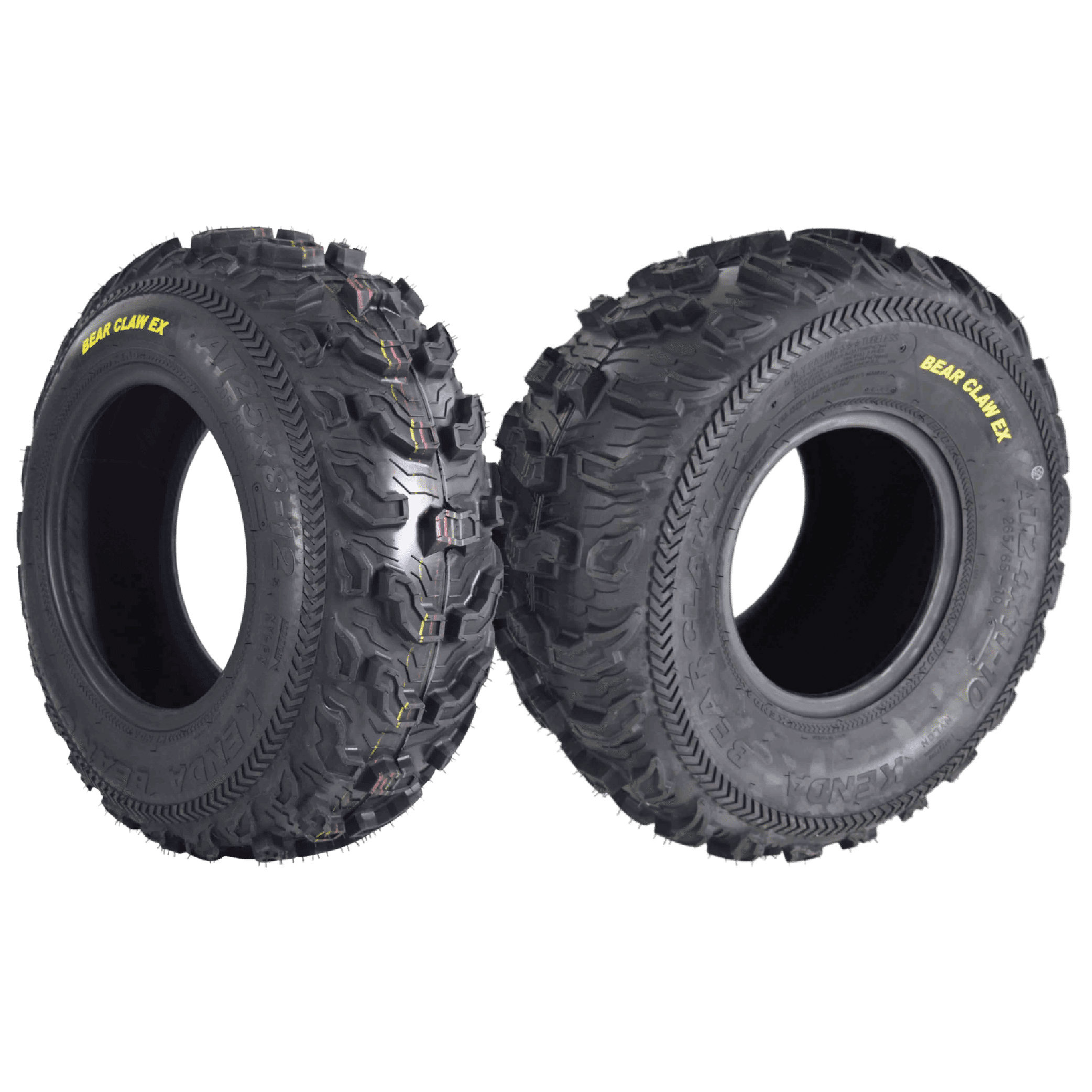 Kenda Bear Claw EX K573 Front 6 PLY ATV Tires 25x8-12, Aggressive Tread ...