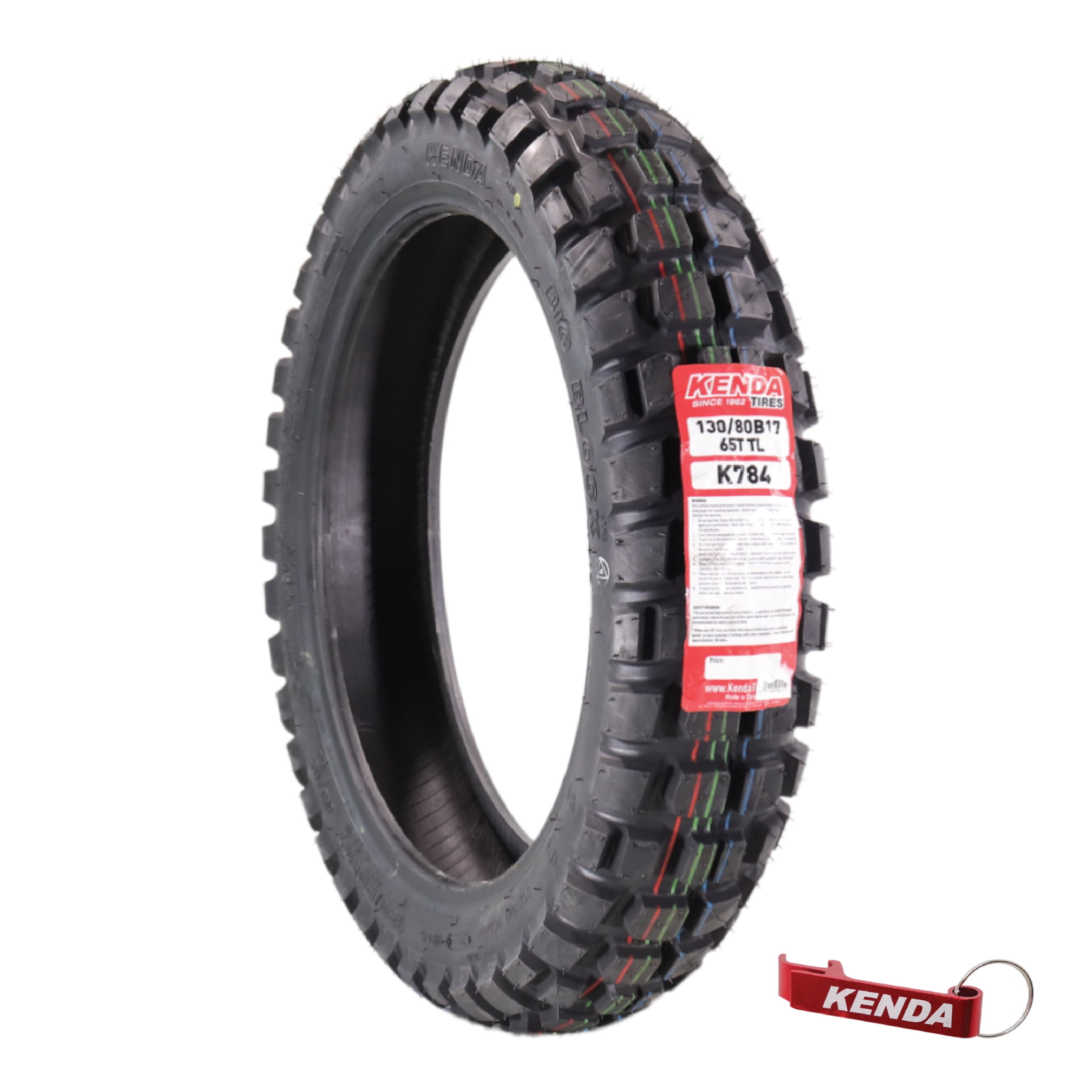 Kenda Big Block 130/80B17 K784 Tubeless (TL) Rear Tire for Motorcycles; Dirt Bikes; City Bikes ...