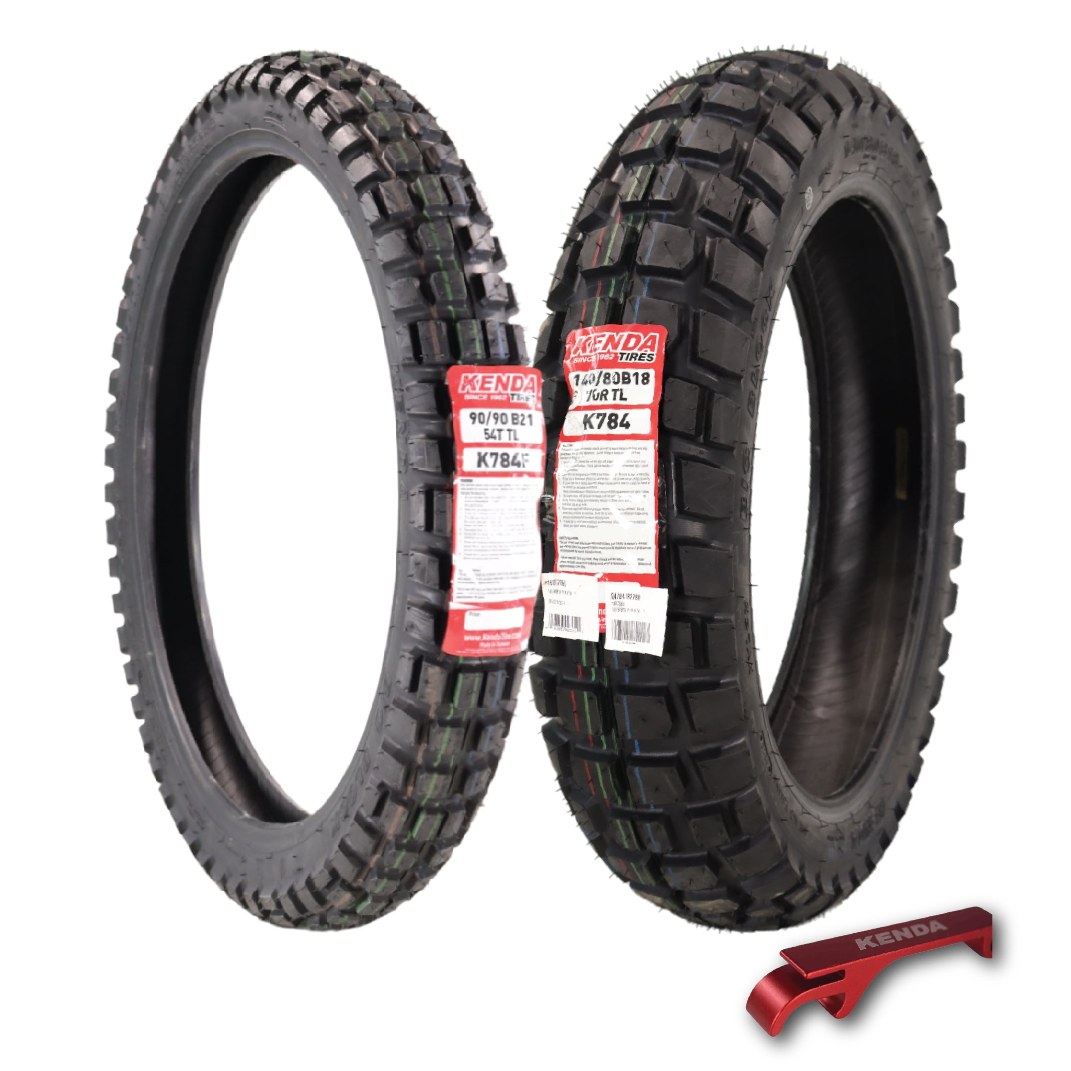 Kenda Big Block K784 90/90B21 & 140/80B18 Motorcycle Tires w/Keychain (2 Pack) - Walmart.com