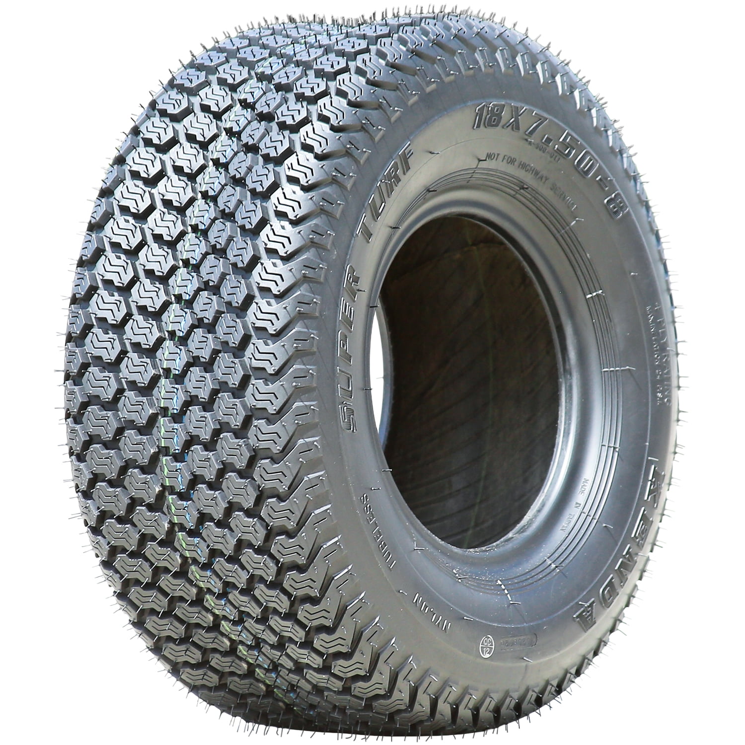 Kenda K500 Super Turf Mower Small Tractor Grass Tire, 18X7.50-8 Load 4 ...